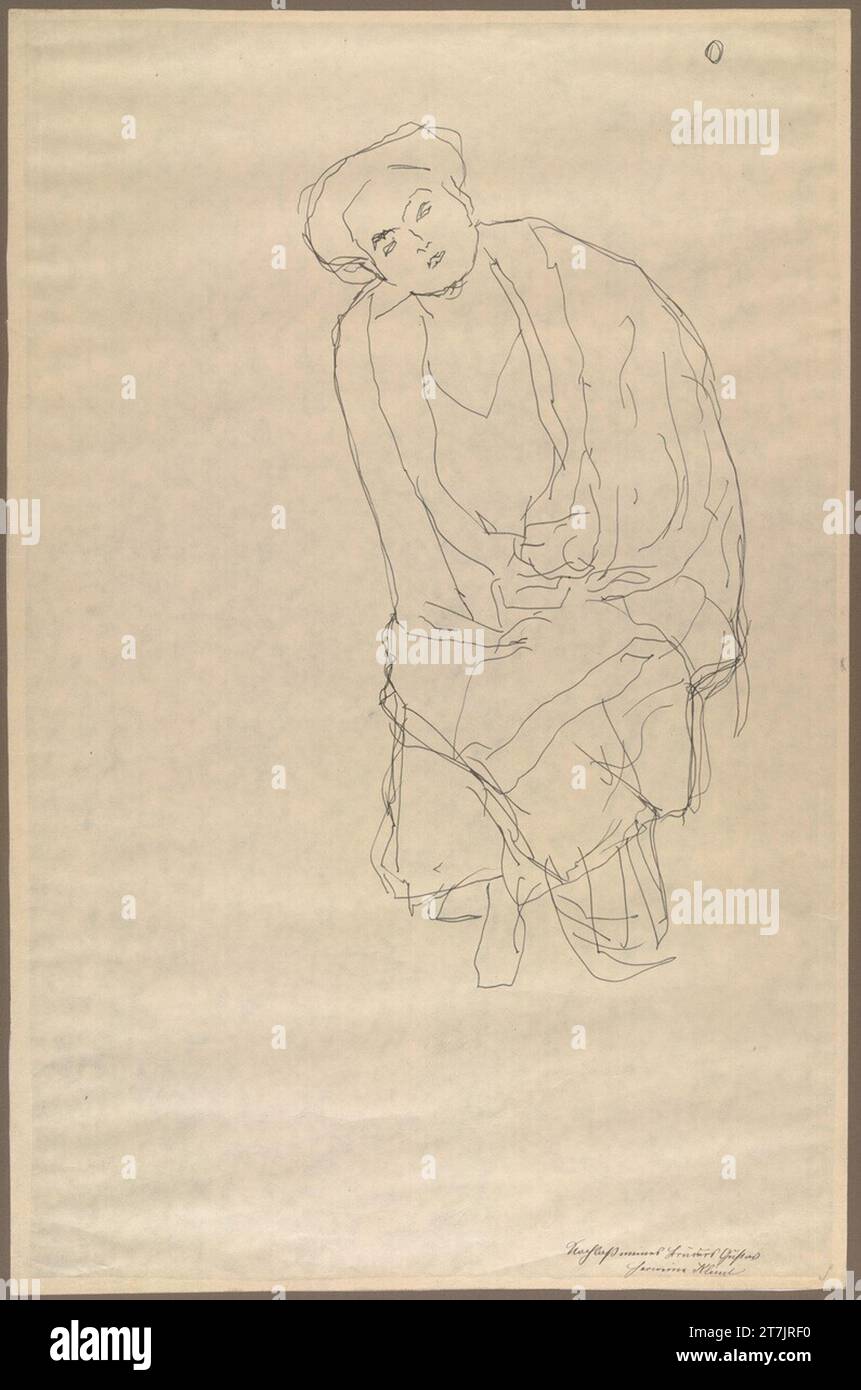 Gustav Klimt Study for "Portrait Eugenia Primavesi". Ink on paper 1912 ...