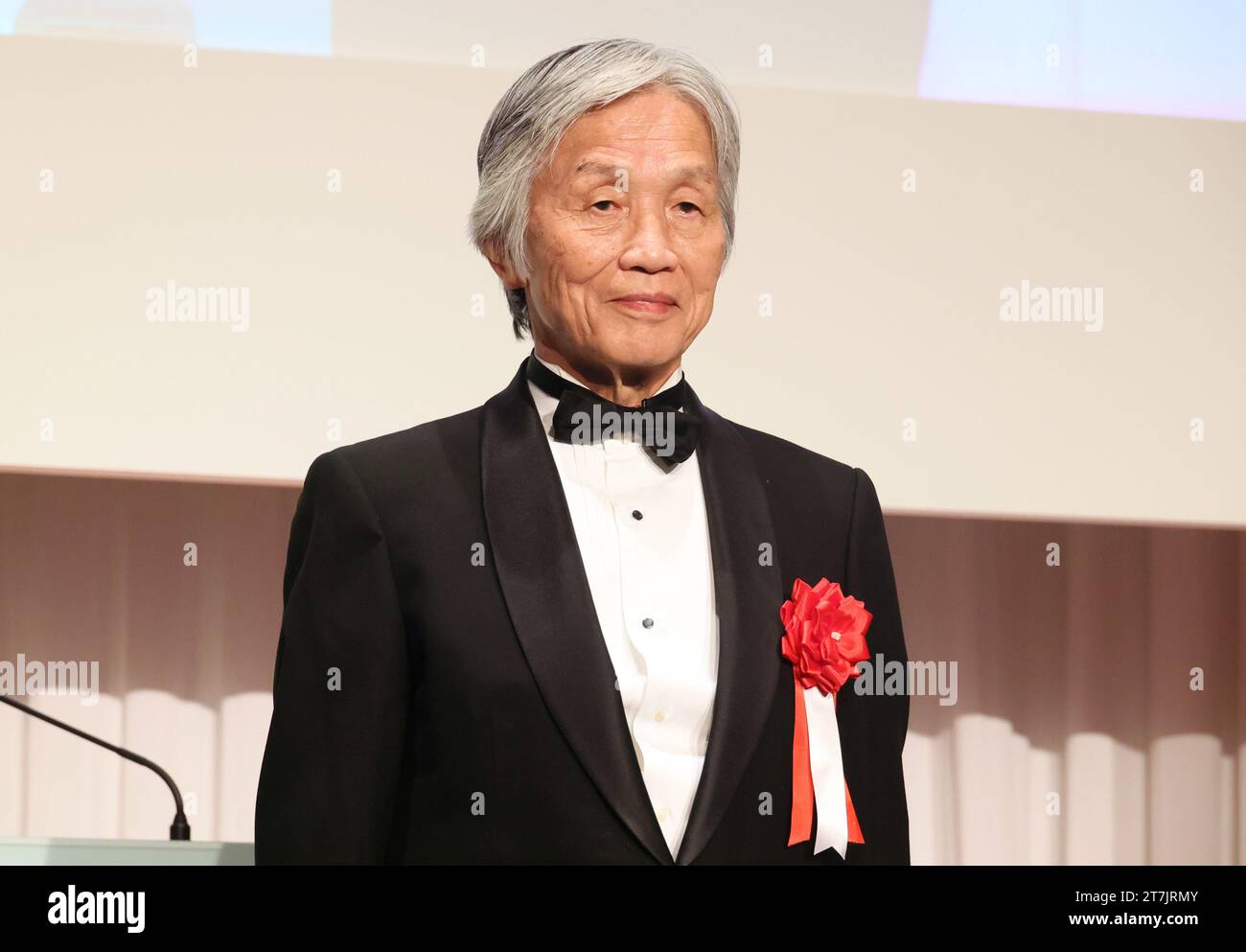 Tokyo, Japan. 16th Nov, 2023. Japanese scientist Masato Sagawa receives the "Honda Prize 2023 ...