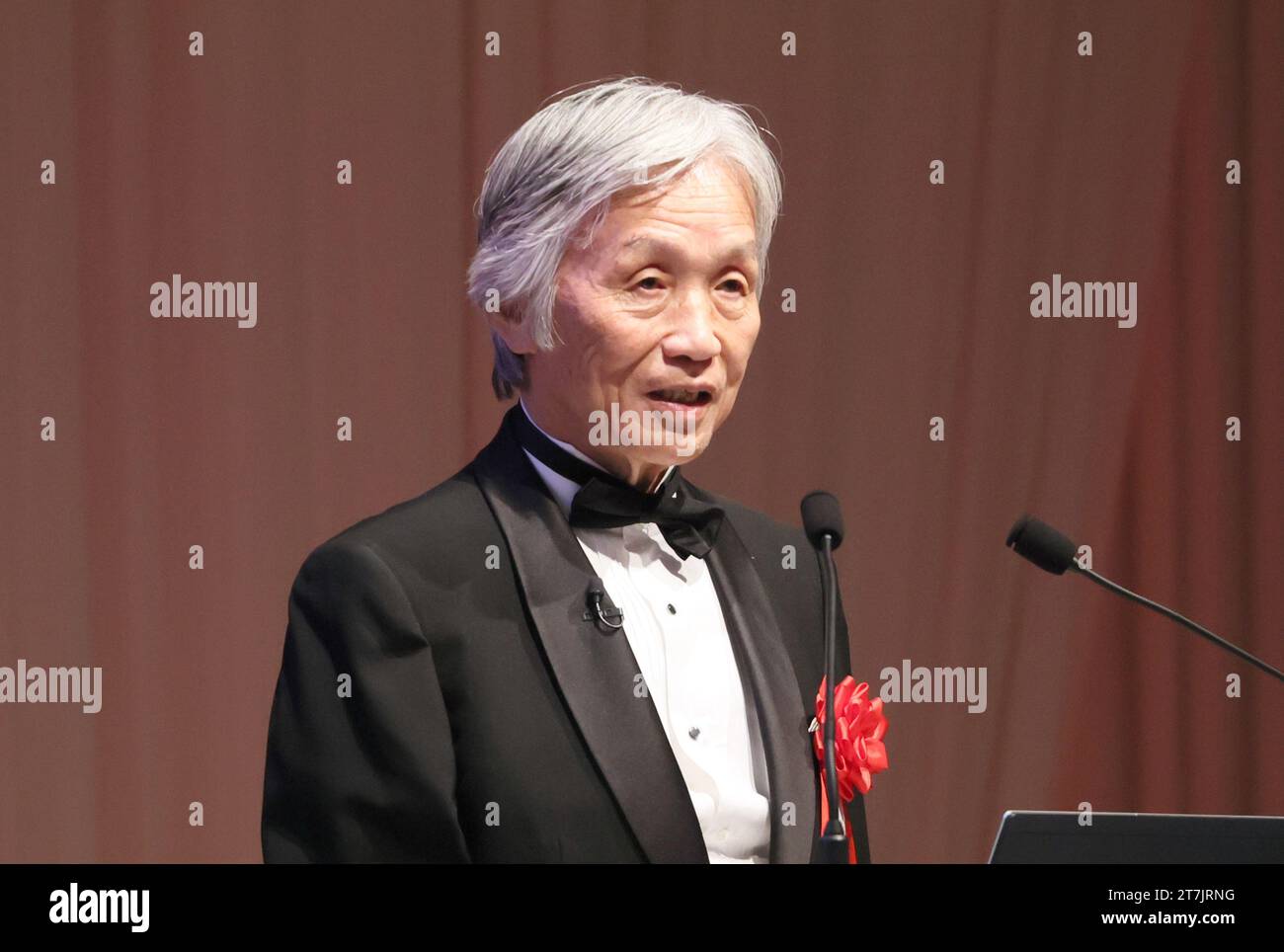 Tokyo, Japan. 16th Nov, 2023. Japanese scientist Masato Sagawa delivers ...