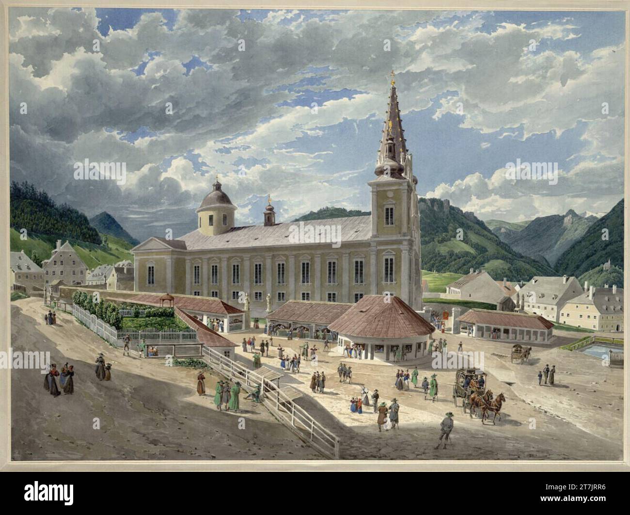 Eduard Gurk The Basilica Mariazell from the church square (peoples ...
