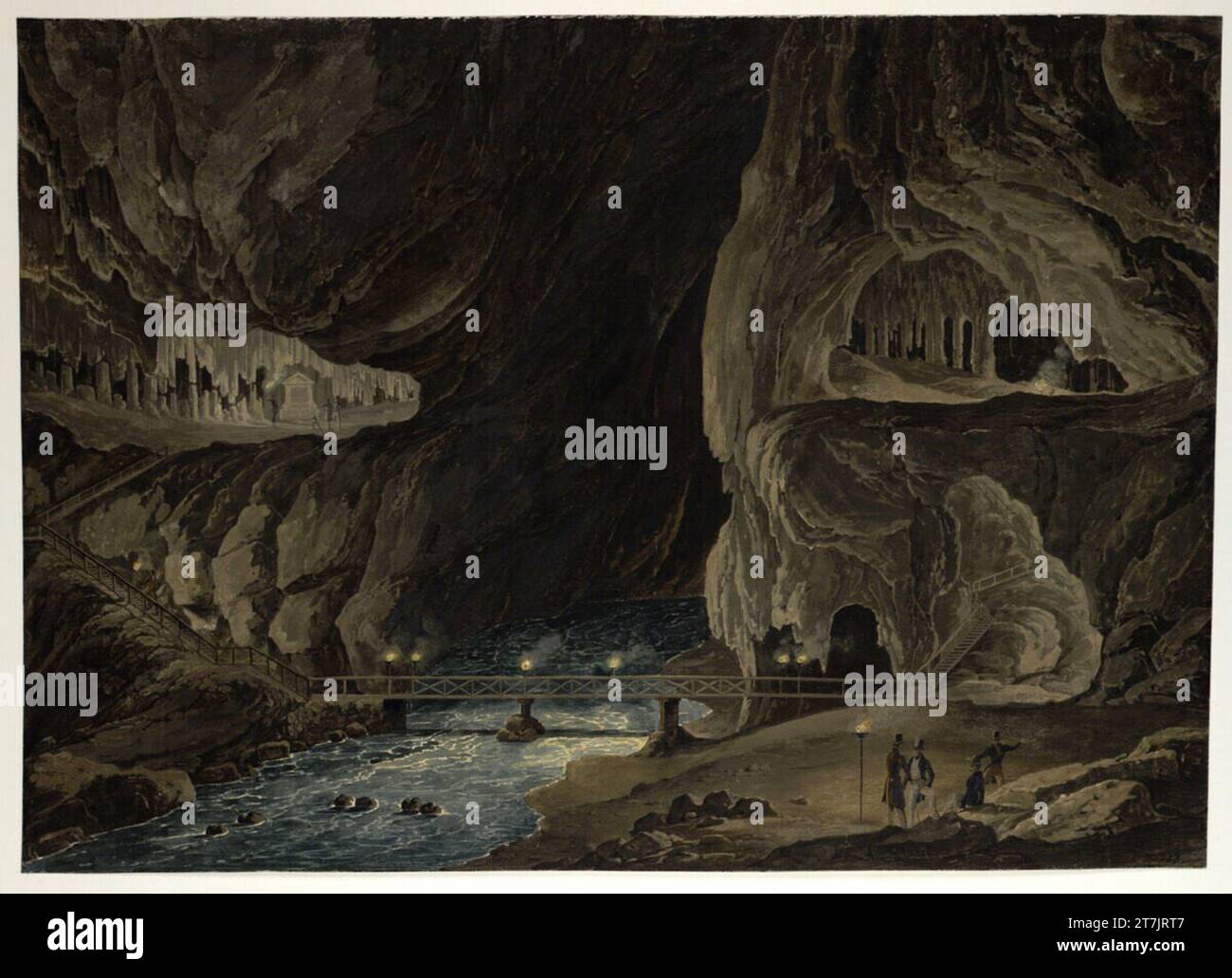 Eduard Gurk The Adelsberg grotto in Krain. 1833. (peep box leaf ...