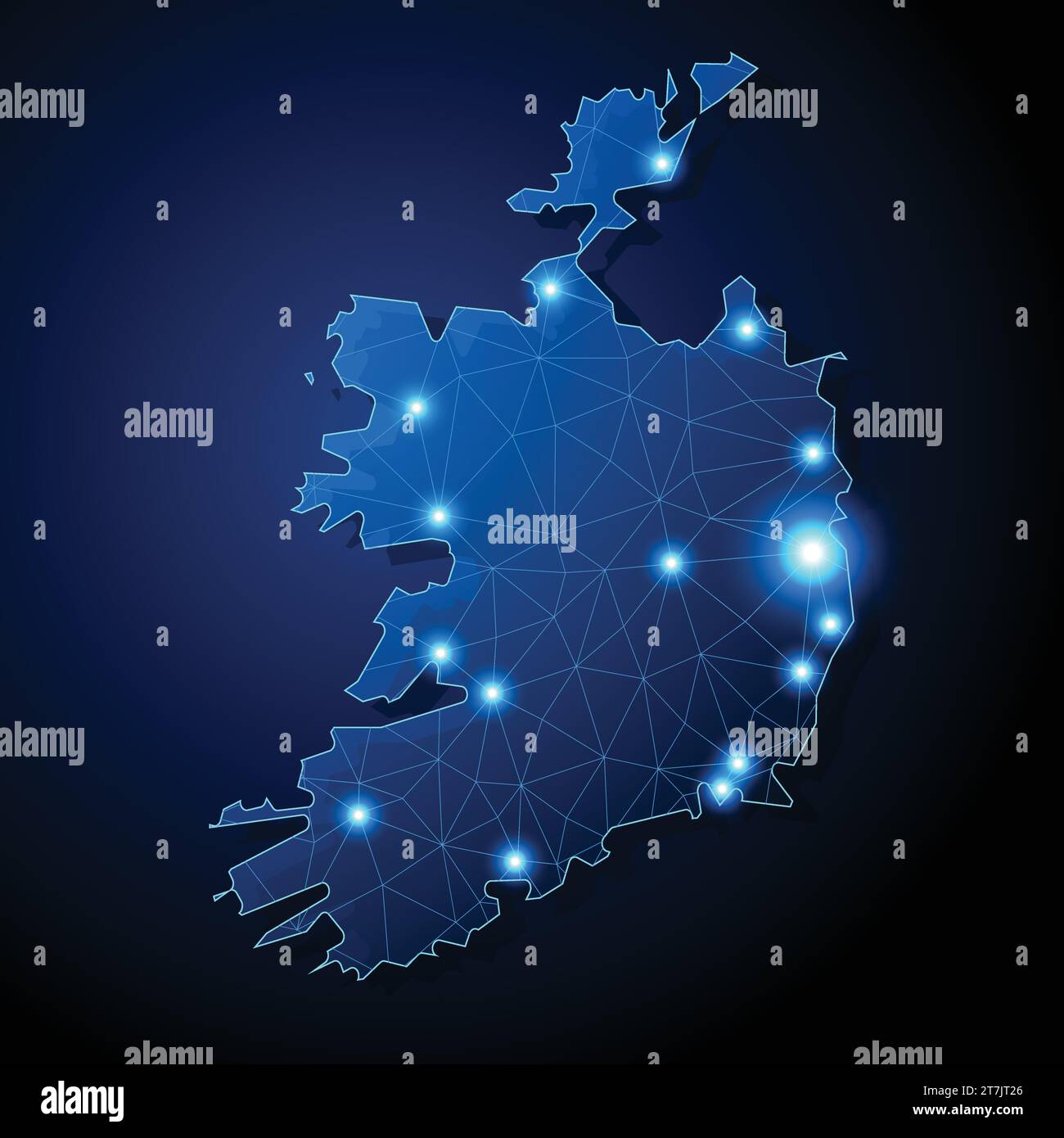 Map of ireland with cities Stock Vector Images - Alamy