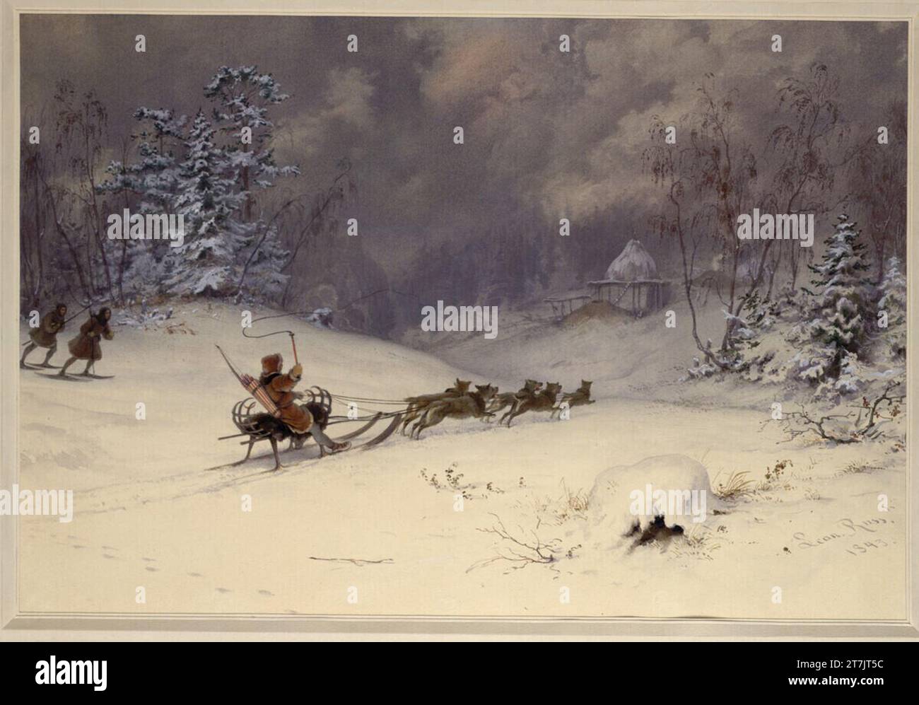 Leander Russ Kamchatka (peep box leaf). Watercolor, cover colors, gloss ...