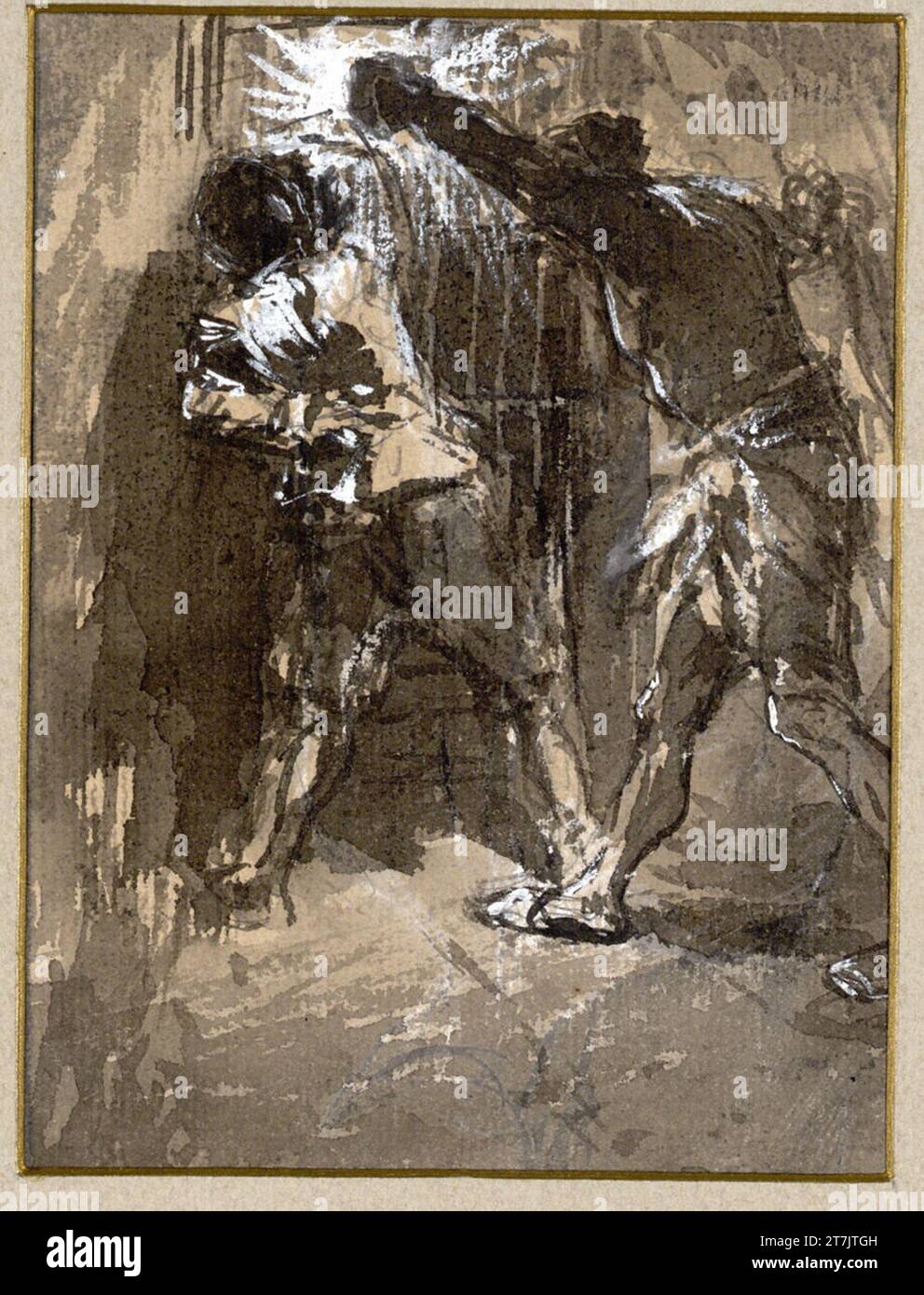 August Xaver Karl von Pettenkofen Illustration to Gil Blas. Ink, brush ...