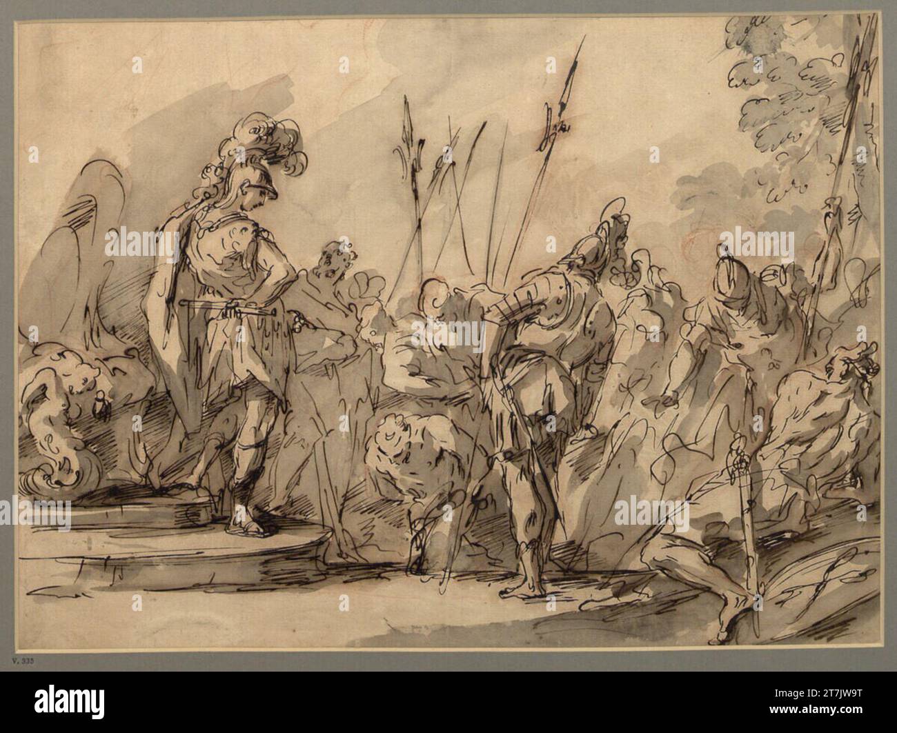 Giovanni Antonio Pellegrini Prisoners are shown to a general (Alexander ...