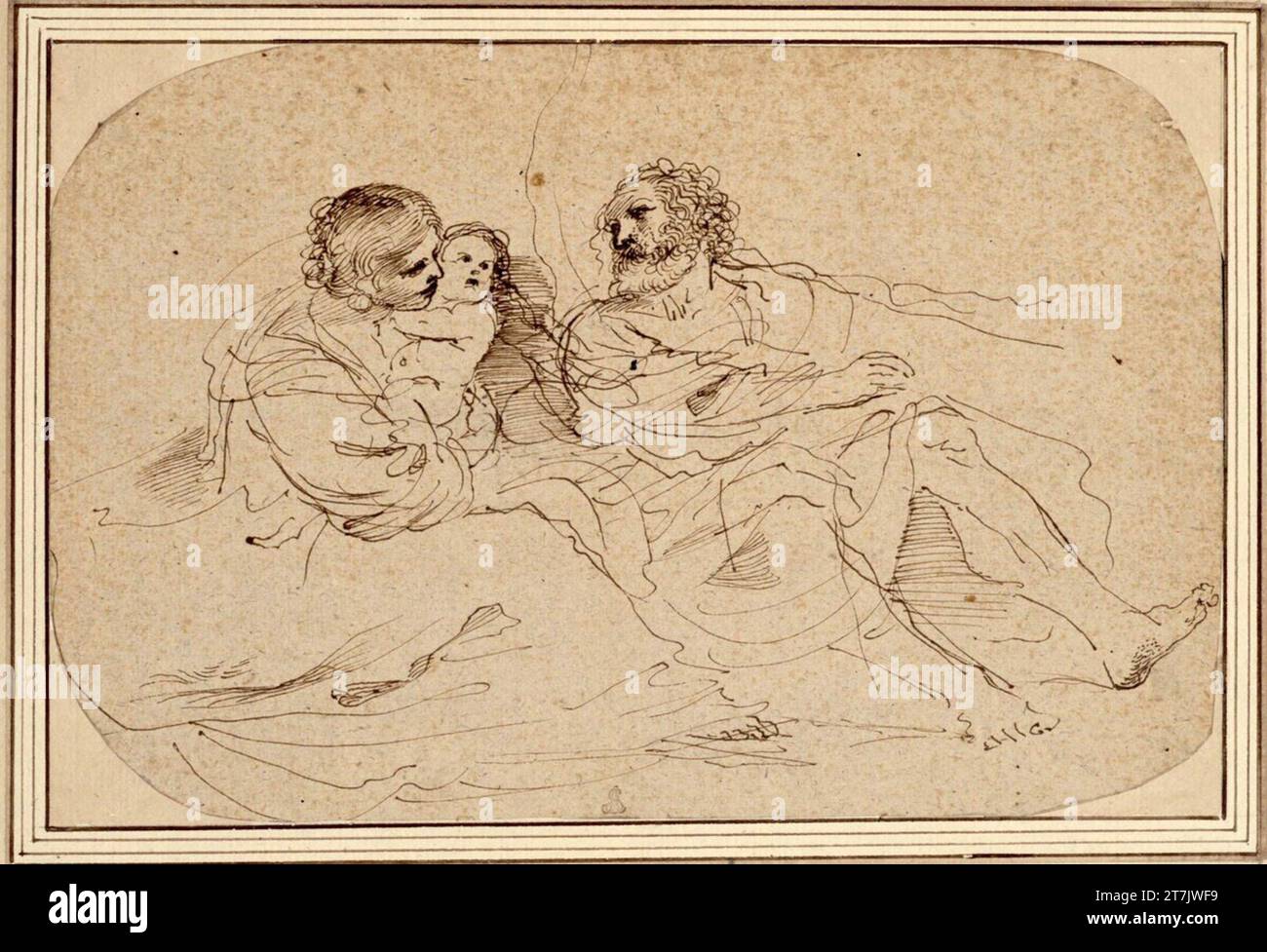 Giovanni Francesco Barbieri gen. il Guercino Rest on the escape, the ...