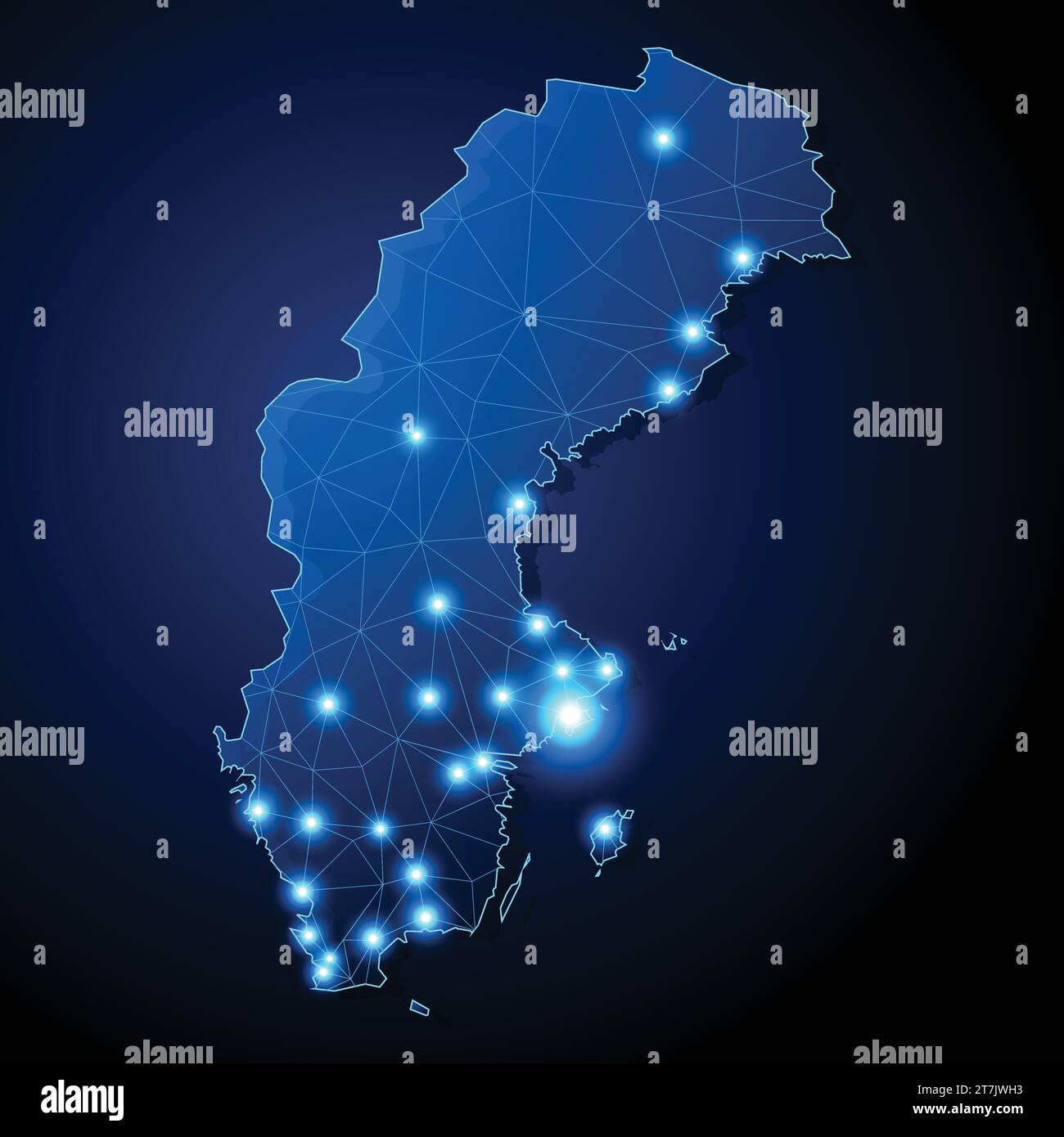 Network map sweden country hi-res stock photography and images - Alamy