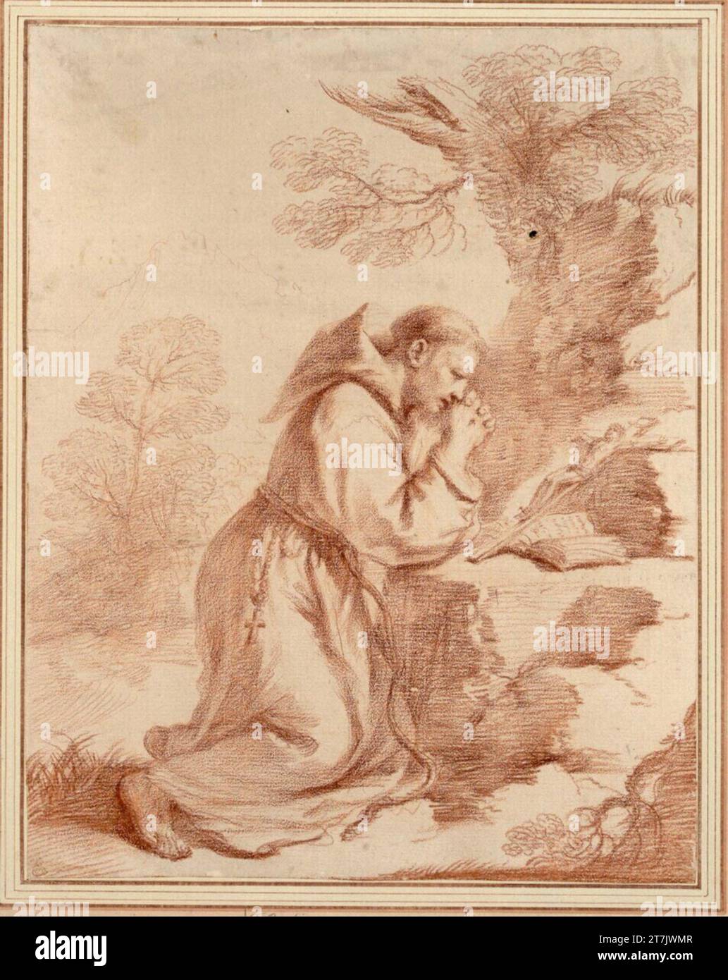 Giovanni Francesco Barbieri gen. il Guercino Saint Francis prays in a ...