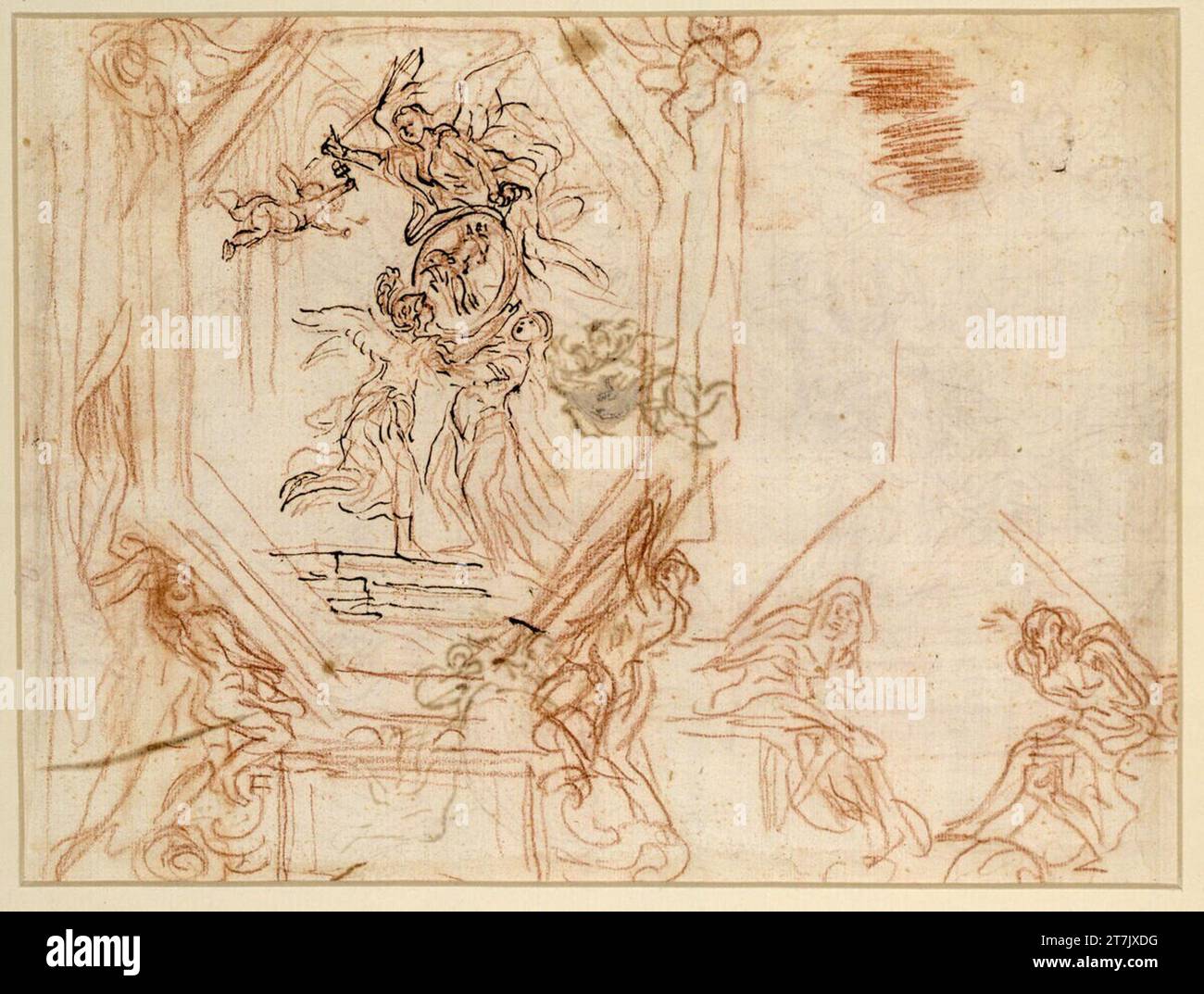 Baldassare Franceschini Total sketch for the apotheosis of a king with ...