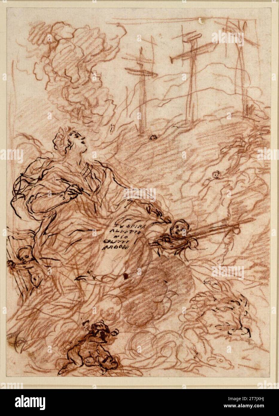 Baldassare Franceschini Vision of a laurel -crowned poet with scroll ...