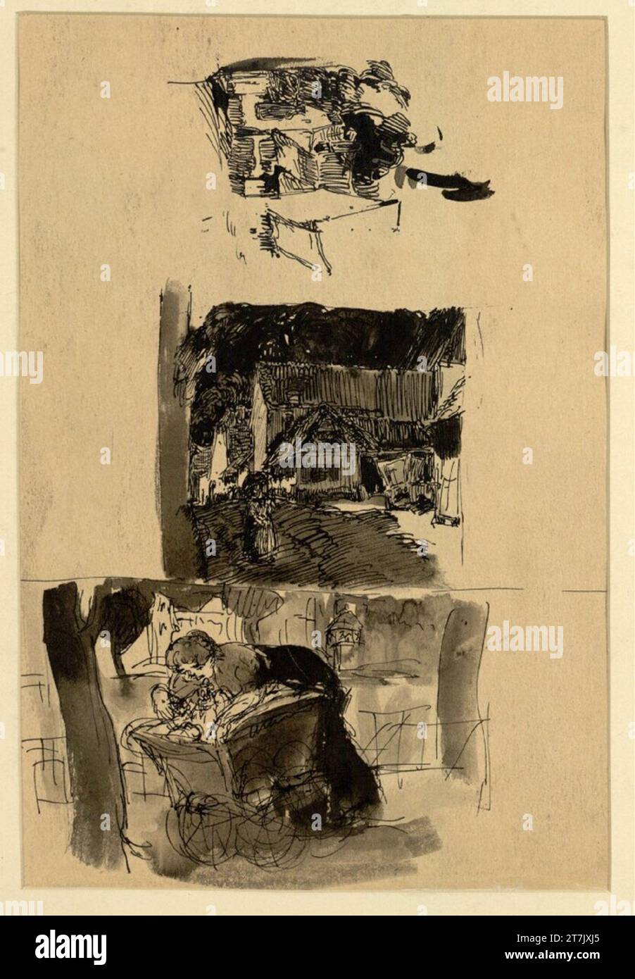 Franz Hofer Study sheet. Feder, ink laved Stock Photo - Alamy