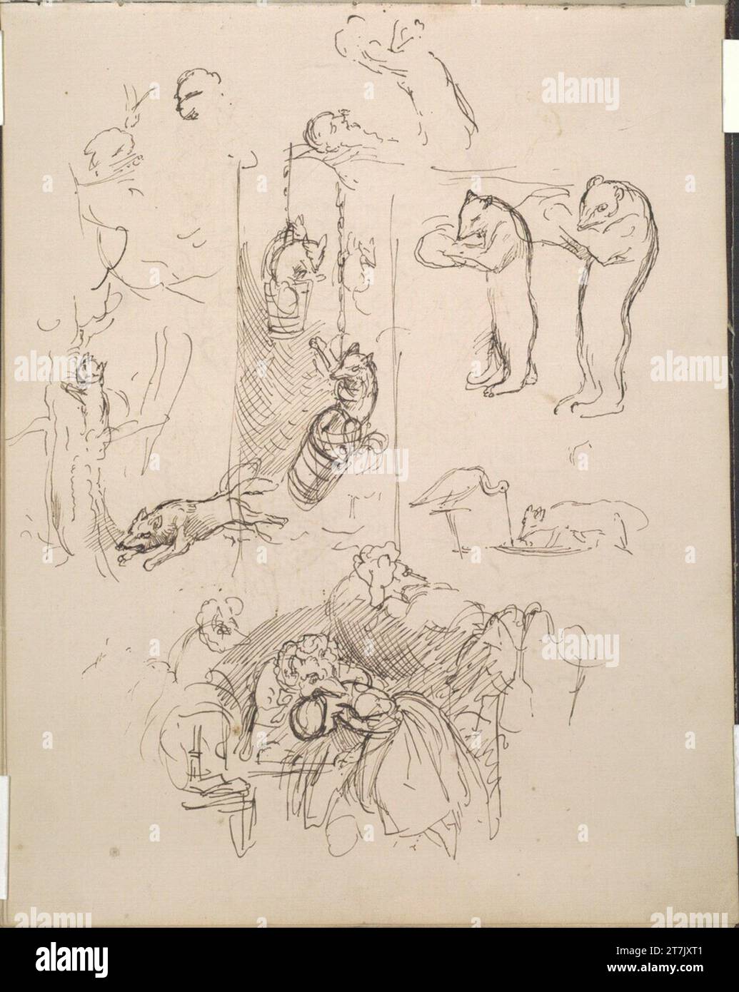 Moritz von Schwind Sketches of the Munich picture sheets: "The bear ...