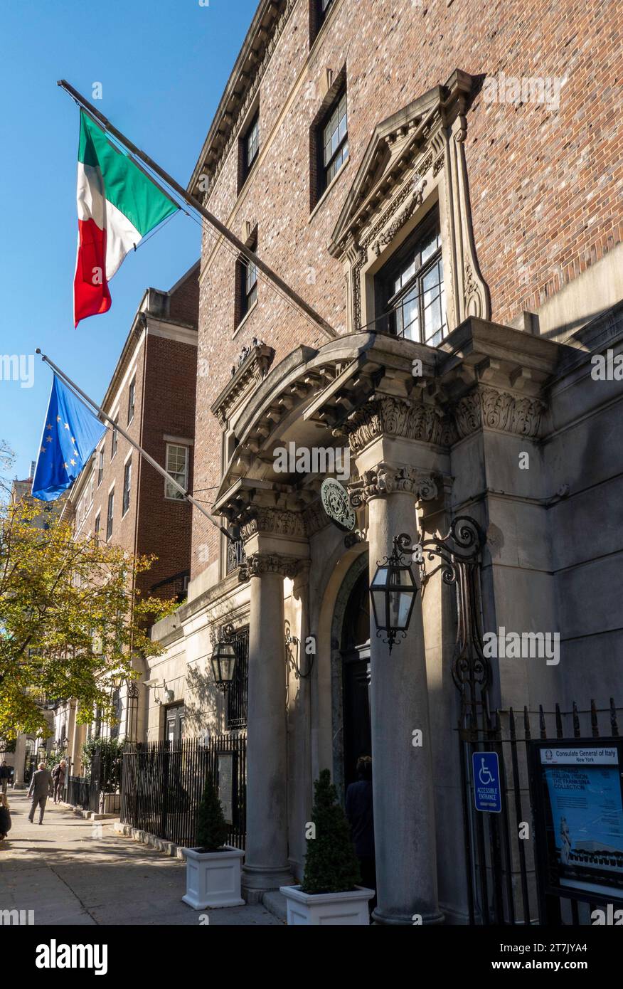 Elegant federal style brick buildings, Line Park Avenue on the upper ...