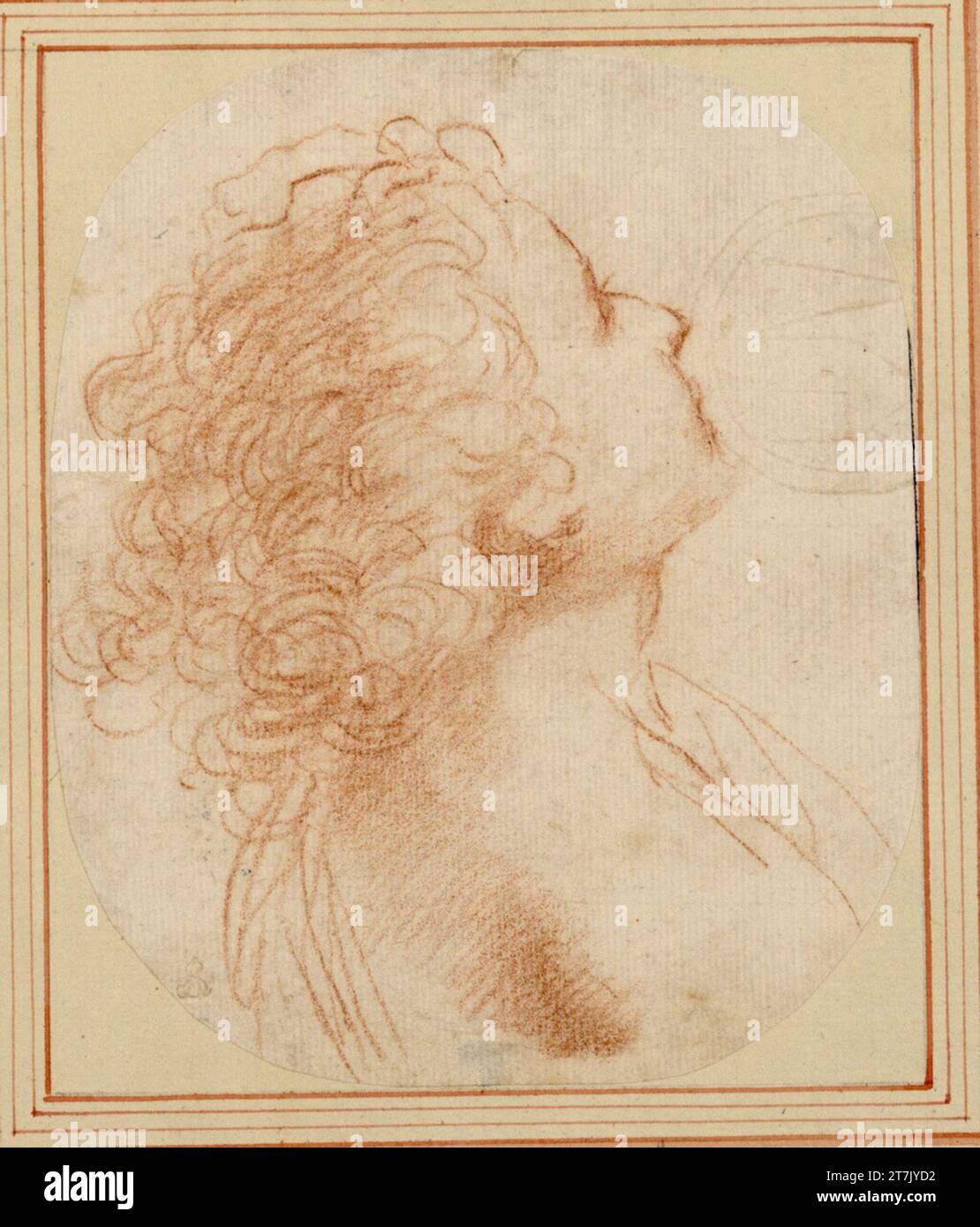 Giovanni Francesco Barbieri gen. il Guercino Profile head with a half ...