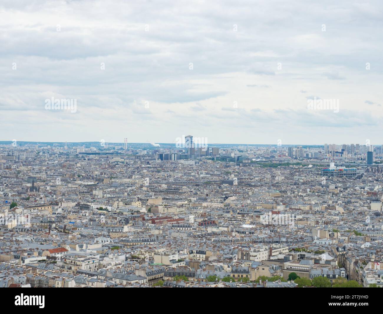 Paris, France - May 8th 2023: View over historic quarters towards the ...