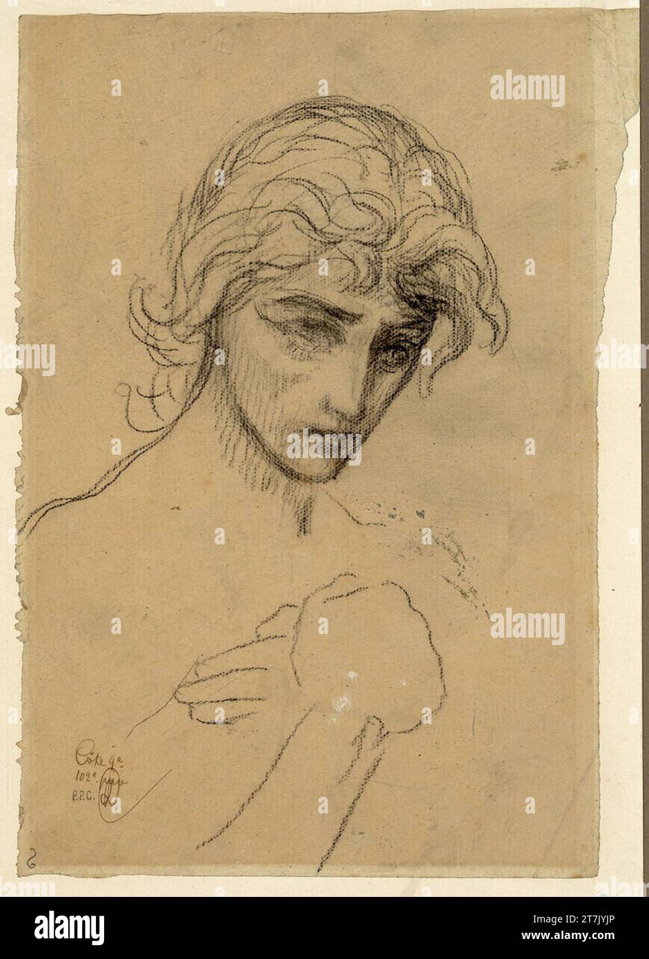 Pierre Puvis de Chavannes Head and Hand study for the painting "The ...