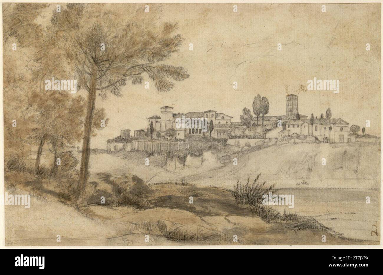 Claude Gellée gen. Claude Lorrain View from the right bank of the Tiber ...
