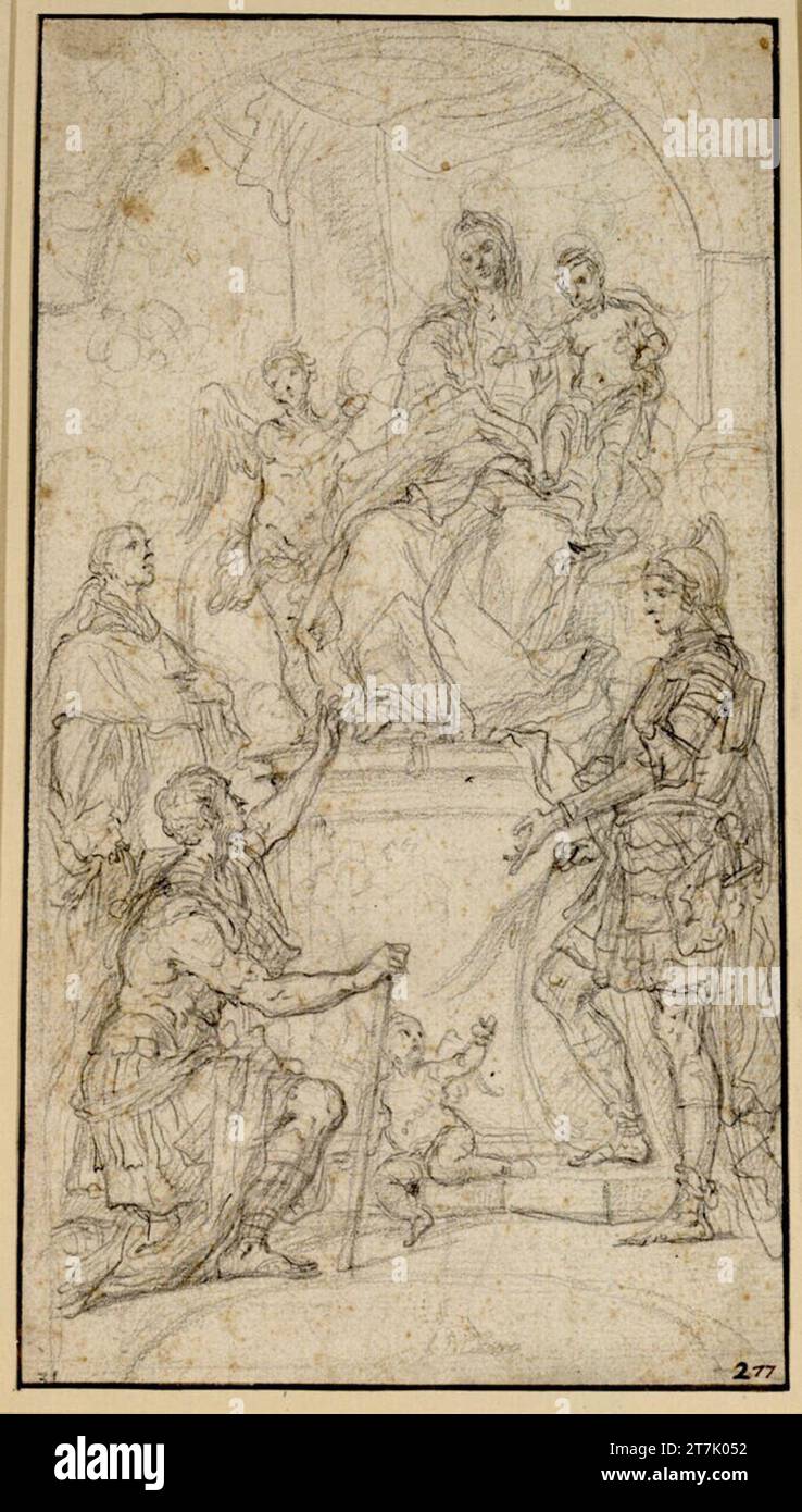 Francesco Solimena Madonna with a child, worshiped by the left of the ...