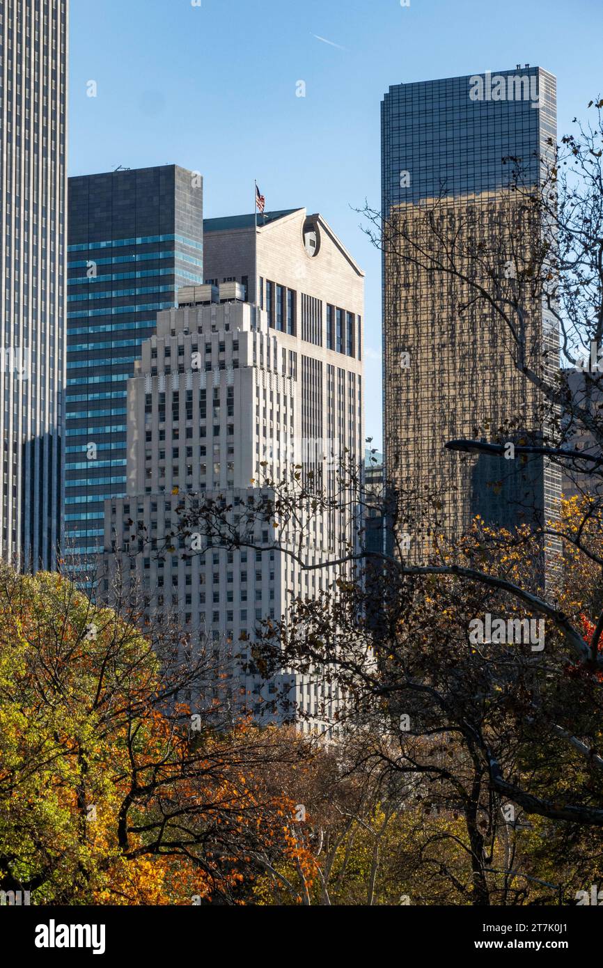 Office Buildings as seen from Central park on a Clear Fall Day, 2023 ...