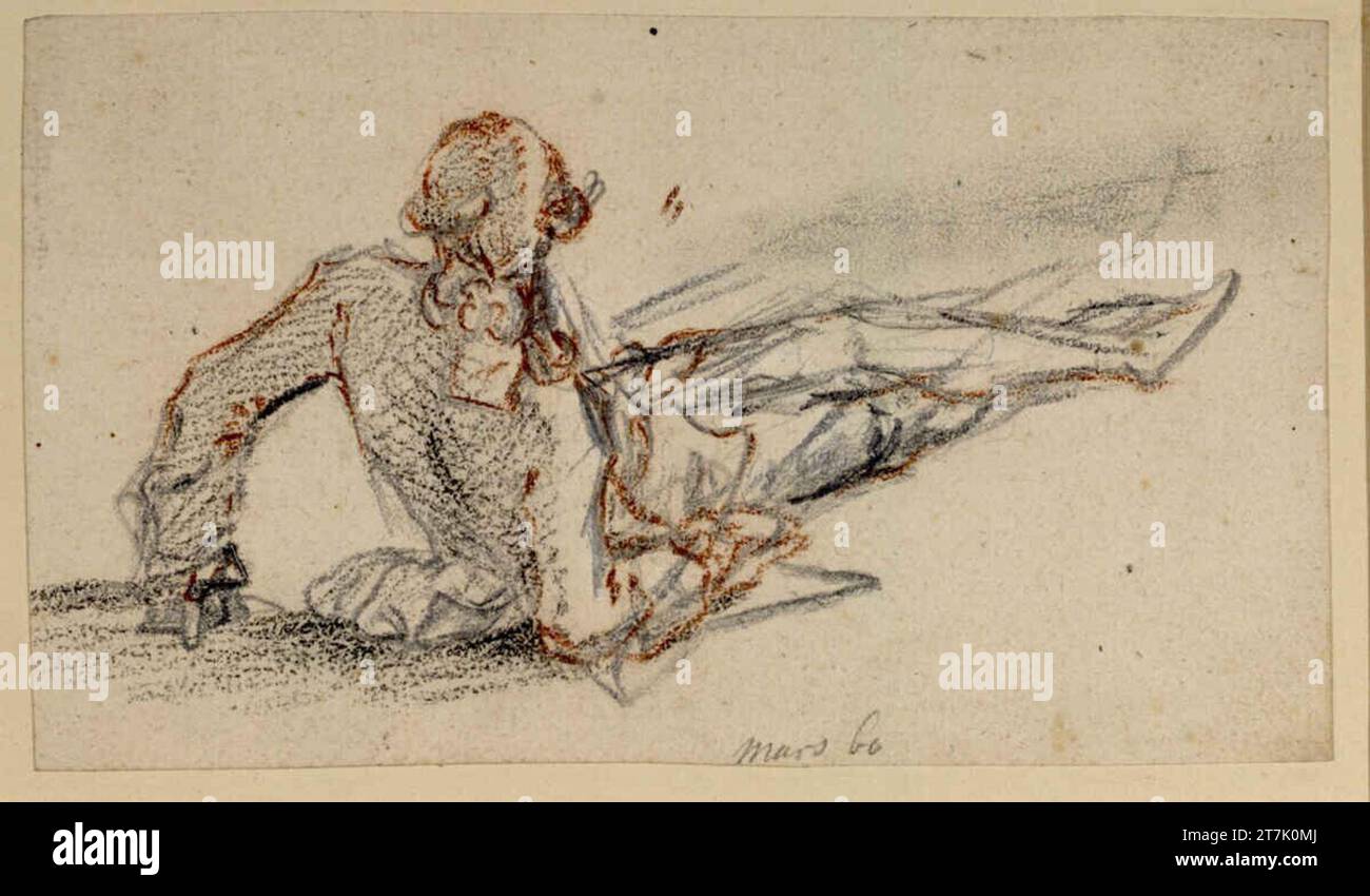 Daniel Nikolaus Chodowiecki Back view of a young man. Leading handle ...