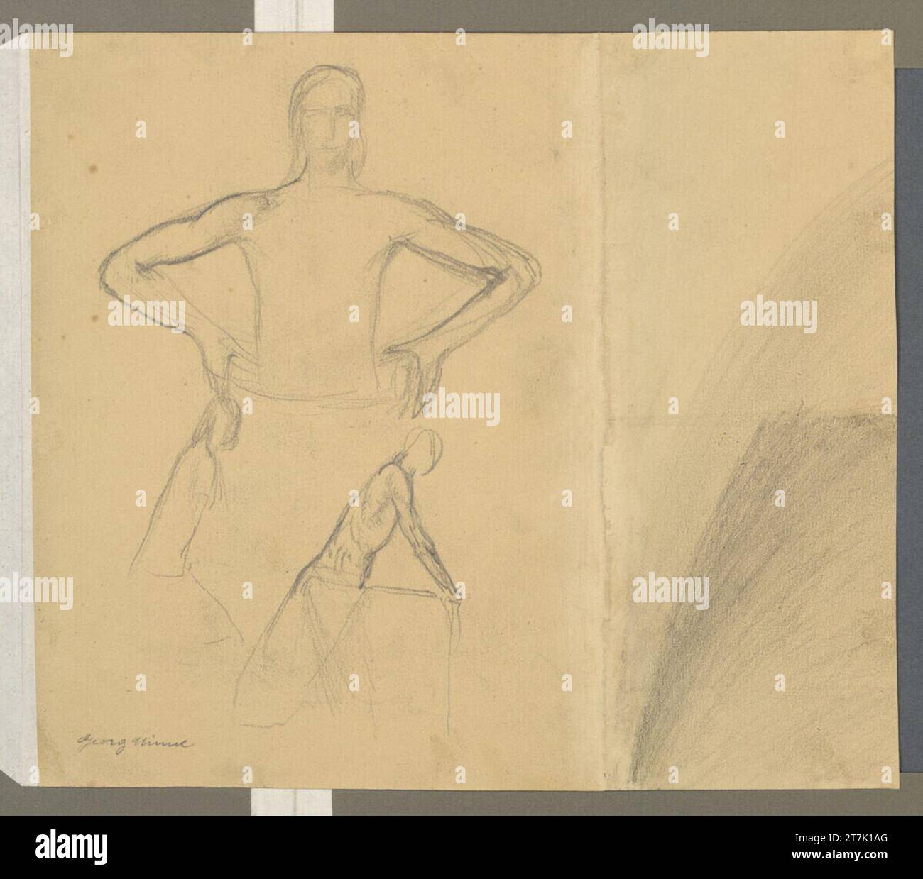 George Minne Figure studies. Pencil Stock Photo - Alamy