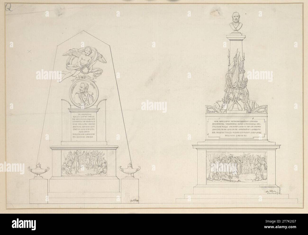 Joseph Klieber Design for a Andreas Hofer Monument. Ink, feather Stock ...