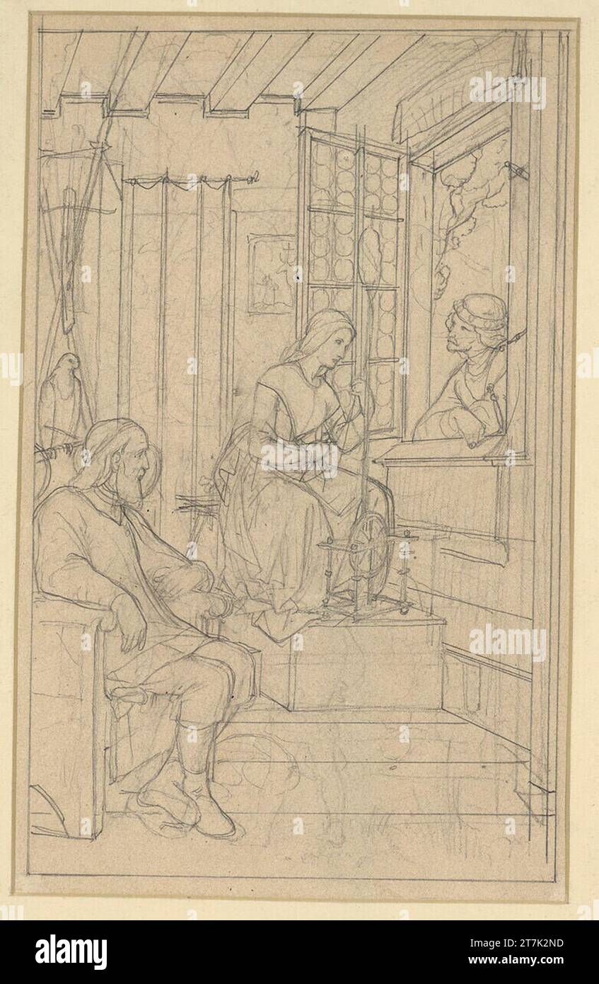 Edward Jakob von Steinle Two illustration designs for the "Chronica of ...