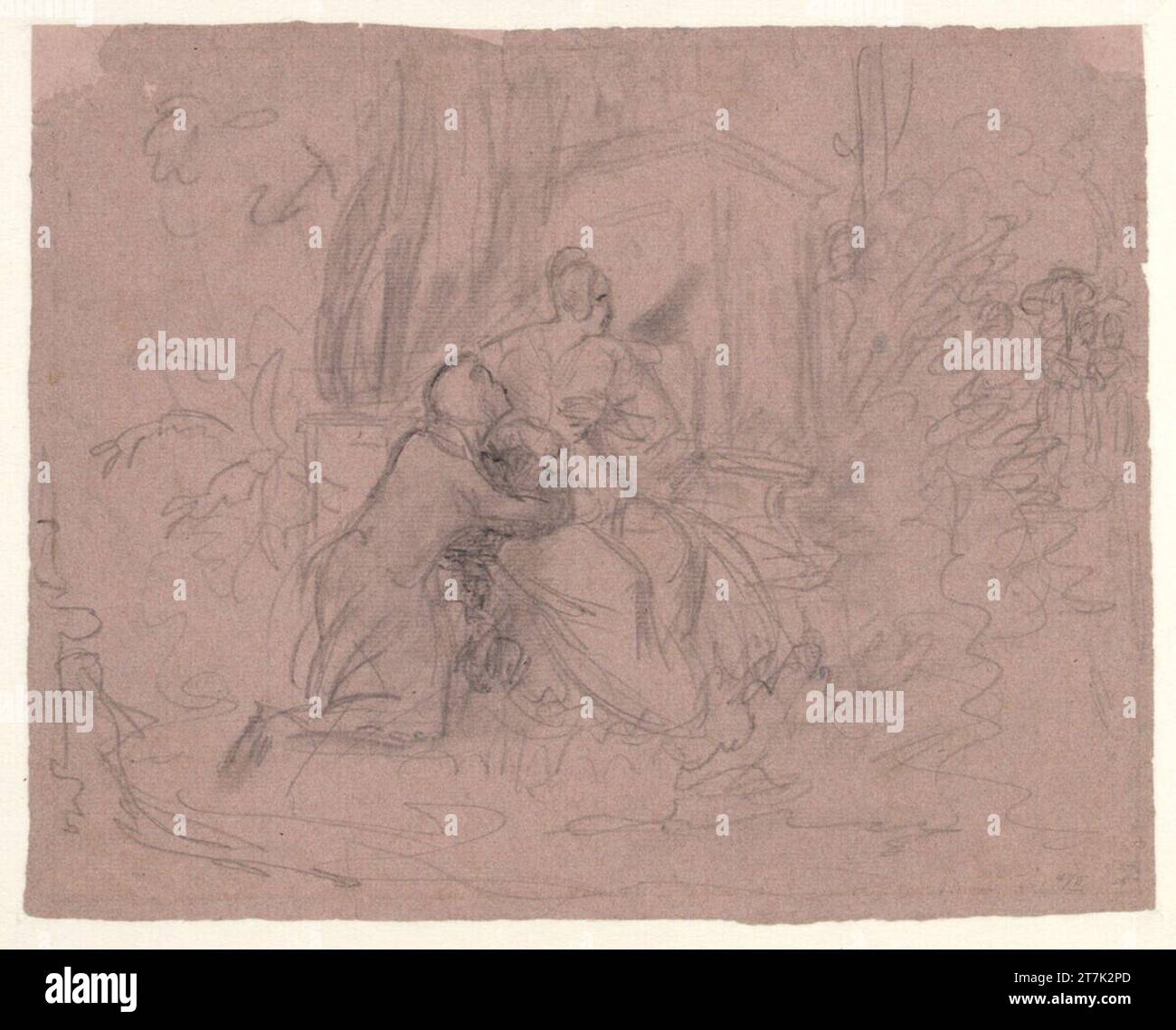 Josef Danhauser Love application. Pencil around 1840 Stock Photo - Alamy