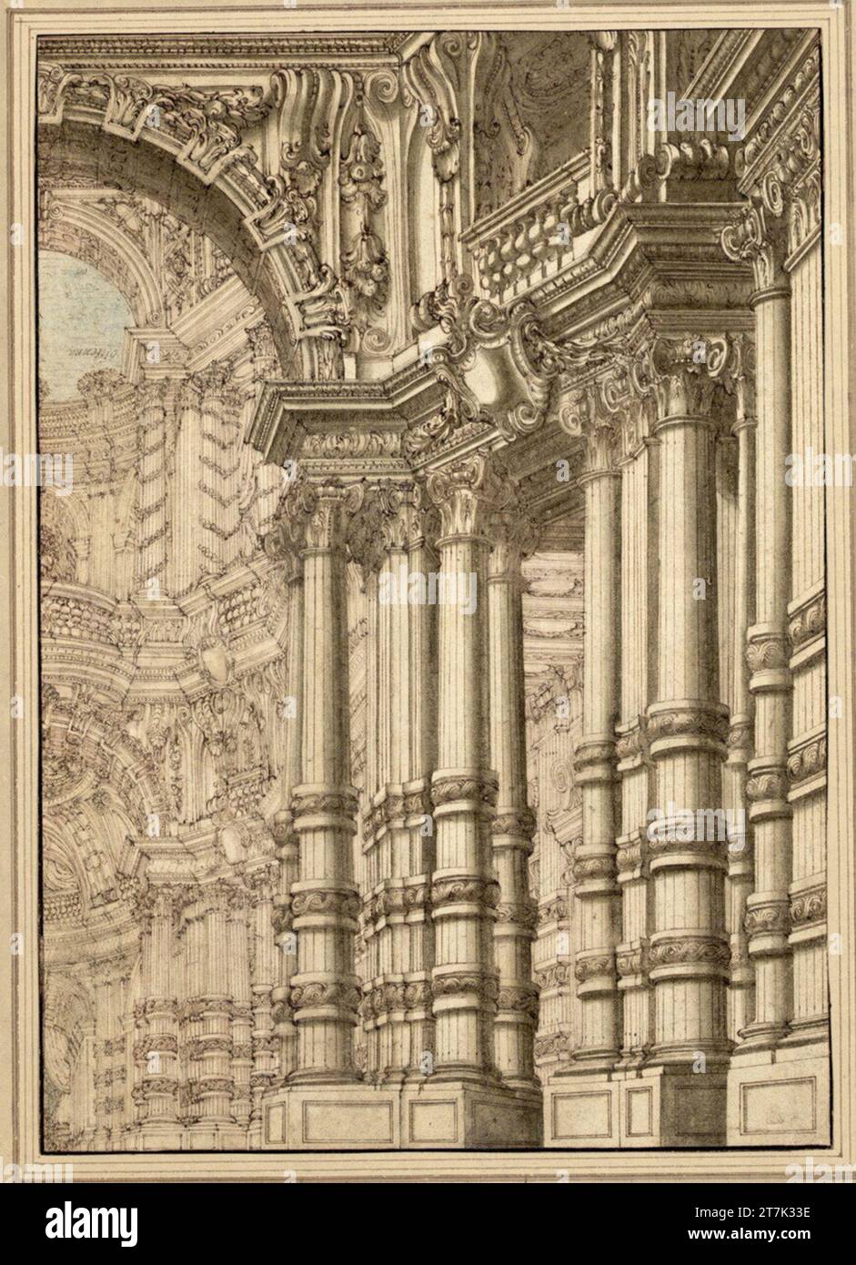 Anonym The right half of a two -storey magnificent dome hall with a ...
