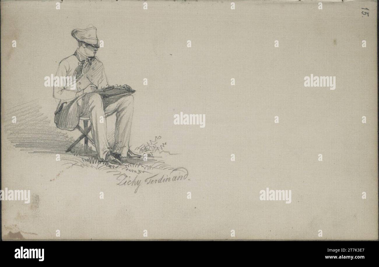 Joseph Holzer Portrait of Ferdinand Tichy. Pencil around 1843 Stock ...