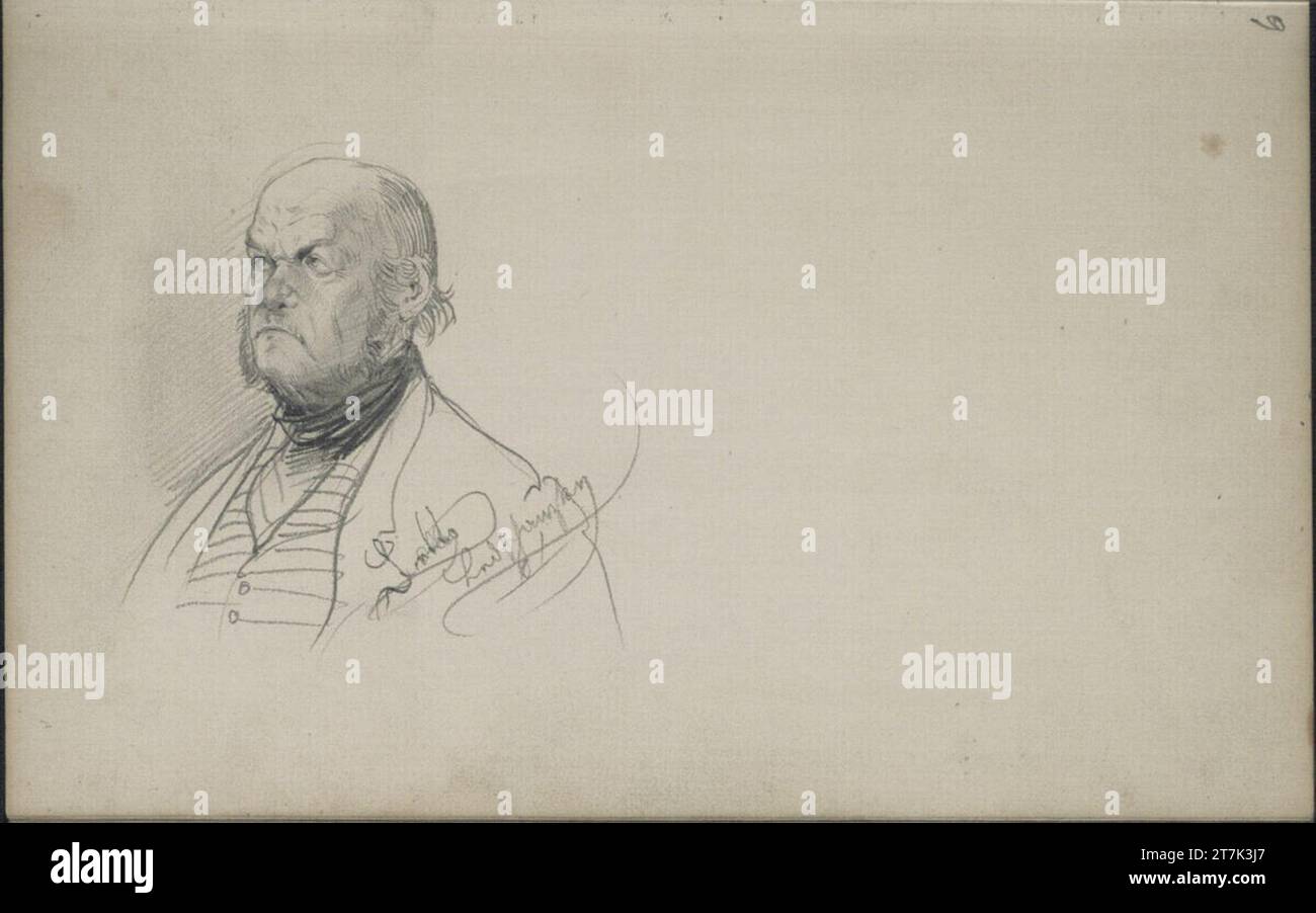Joseph Holzer Portrait of the lifeguard of stamps. Pencil around 1843 ...