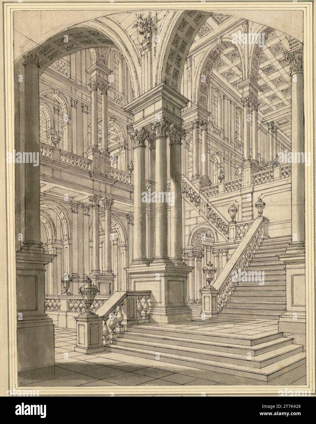 Giuseppe Galli Bibiena Squeezing to the right, the arches of two and ...