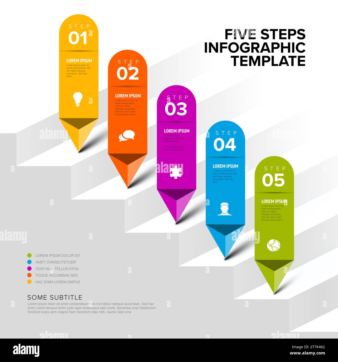 Vector multipurpose Infographic template with title and six steps arrow ...