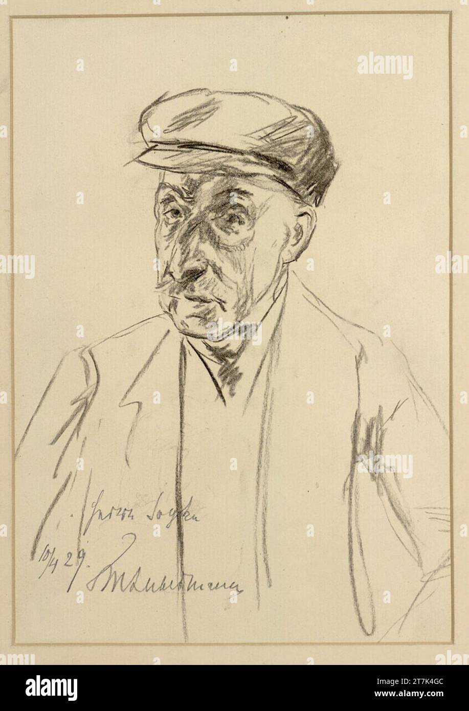 Max Liebermann Self -portrait. Black chalk 1929 , 1929 Stock Photo - Alamy