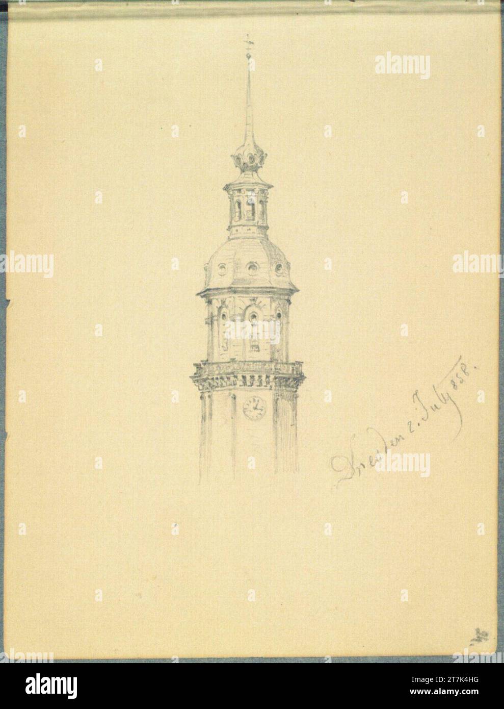 Franz Alt Dresden, July 2, 1858. Pencil 2. Juli 1858 (Sketchbook: 1855 ...