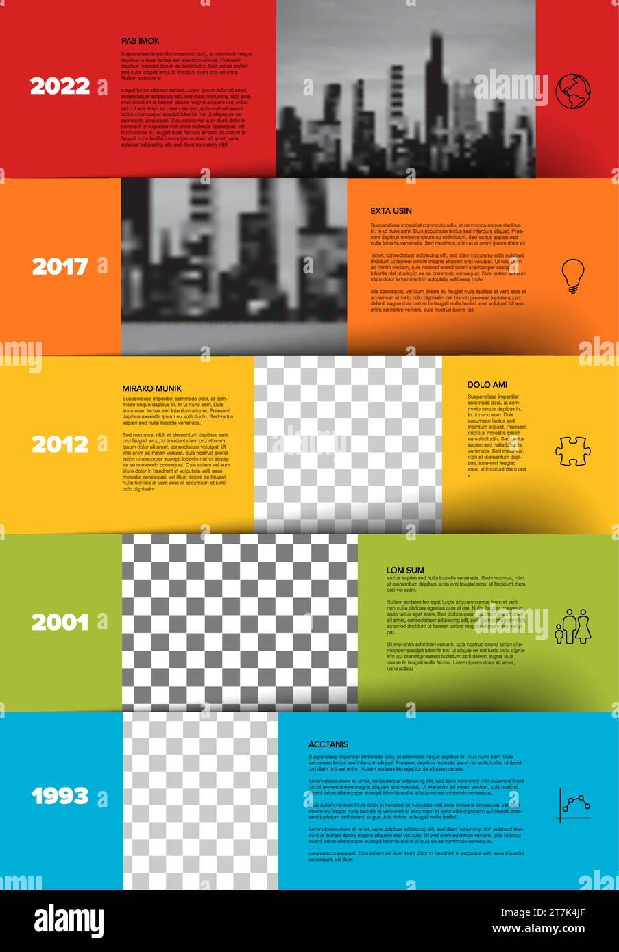 Vector Infographic Company Milestones Timeline Template with photo ...