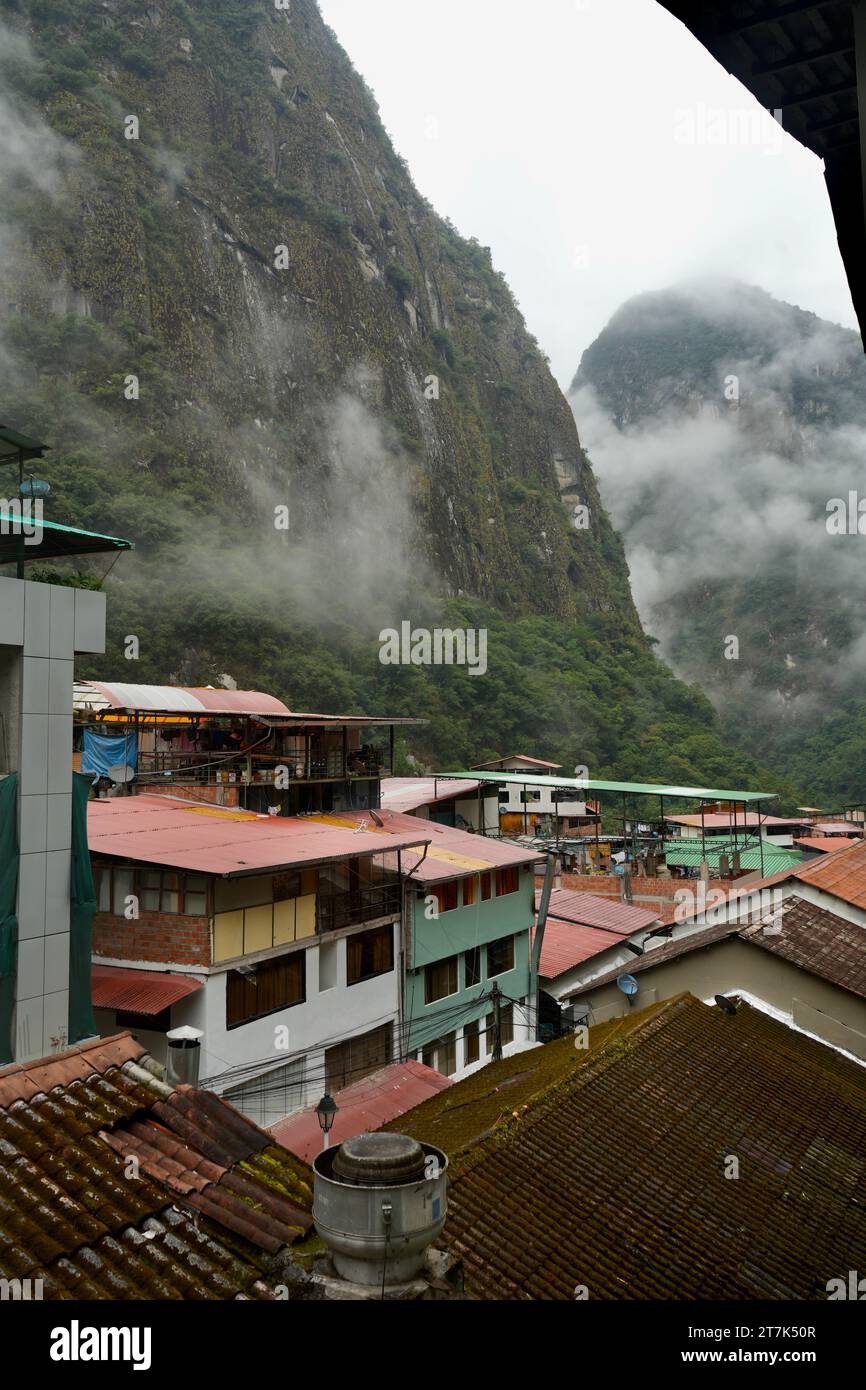Machu Picchu, Peru, October 6, 2023. Machu Picchu town in the valley ...