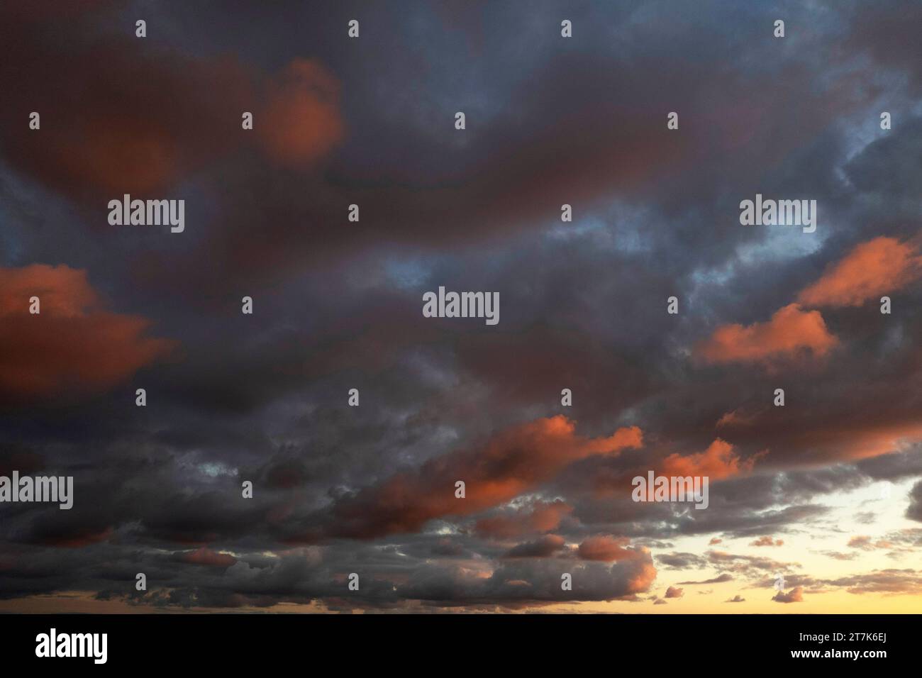 Photographic documentation of dark clouds during the sunset phase Stock ...