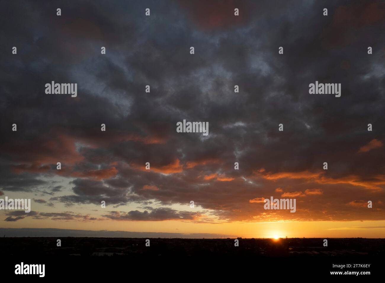 Photographic documentation of dark clouds during the sunset phase Stock ...