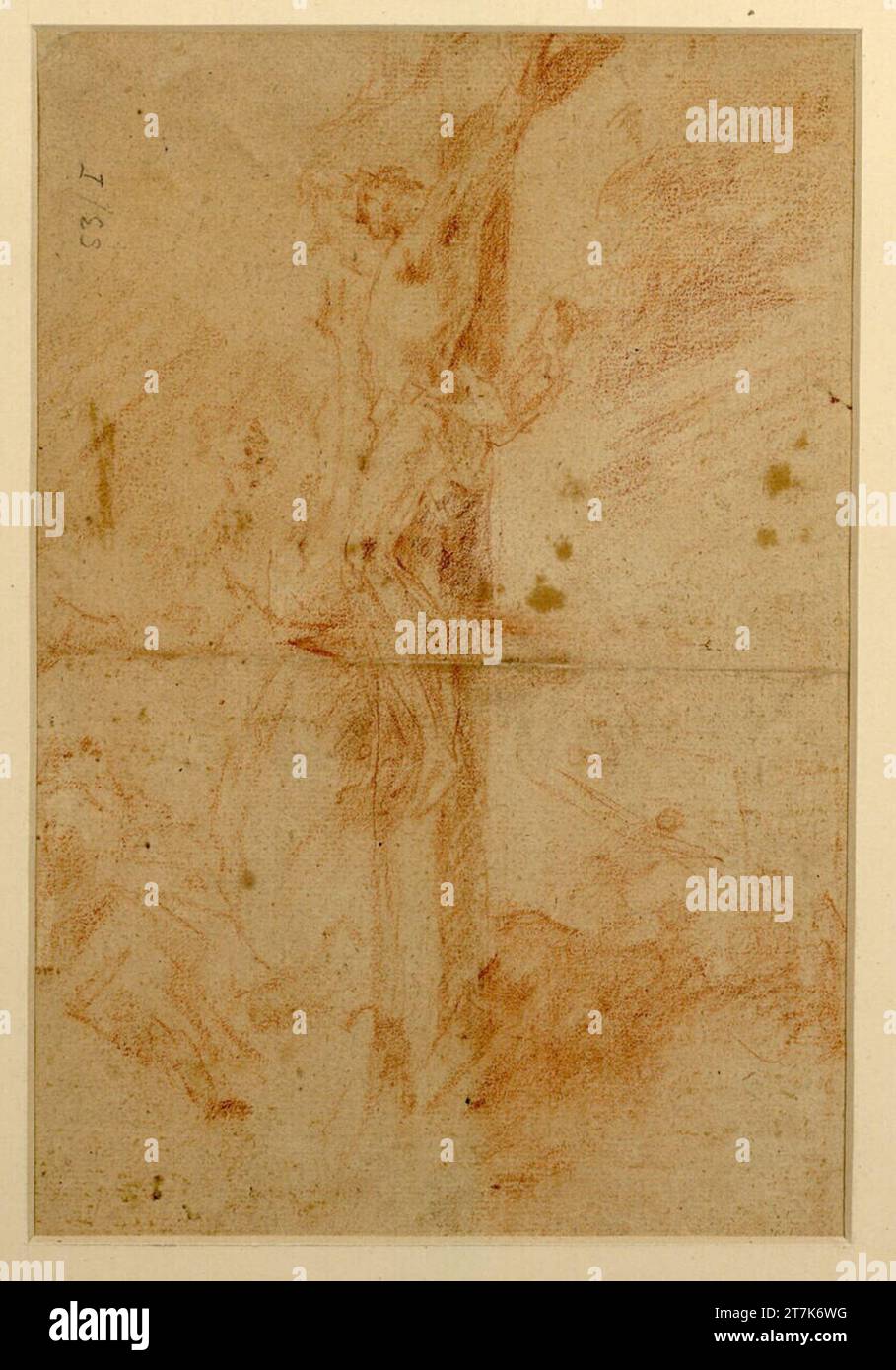 Philipp Hieronymus Brinckmann Crucifixion of Christ. Red Chalk Stock ...