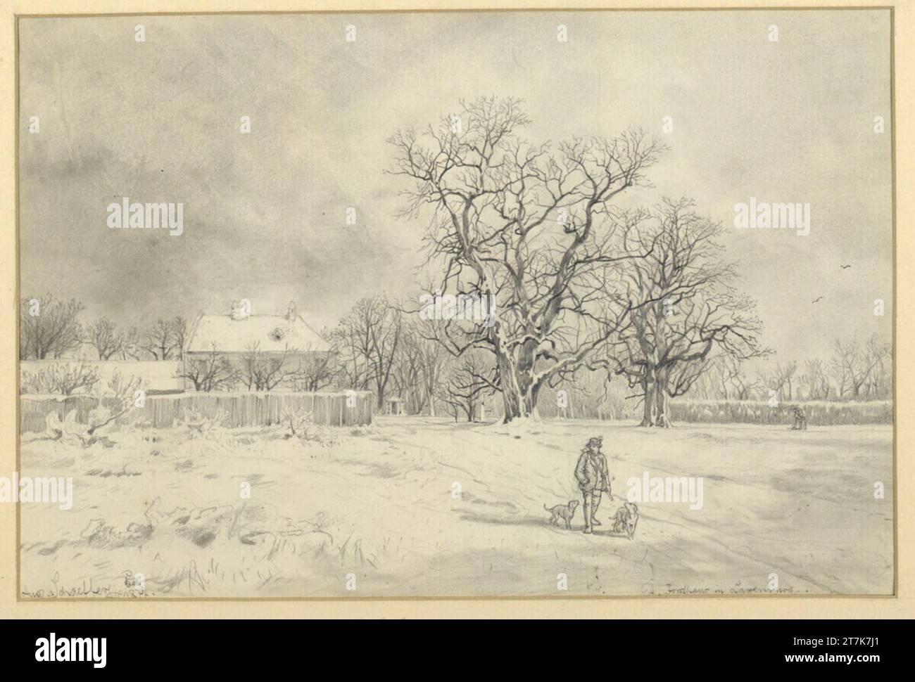 August Schäffer The forest house in Laxenburg. Pencil 1877 , 1877 Stock ...