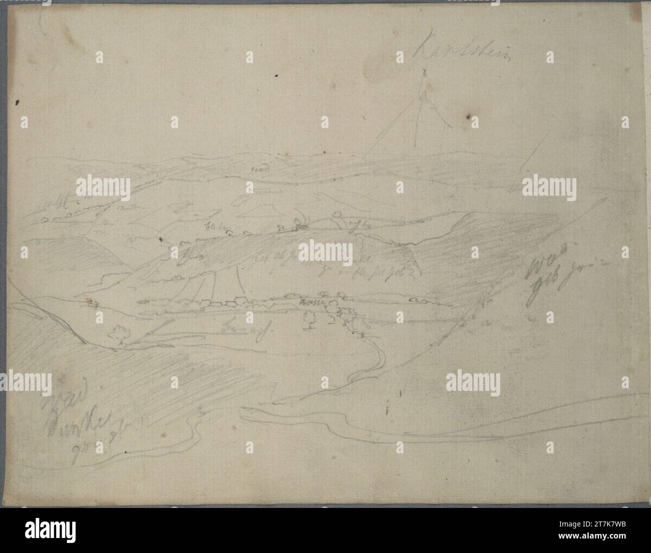 Joseph Holzer Sketch of the landscape in front of Karlstein an der ...