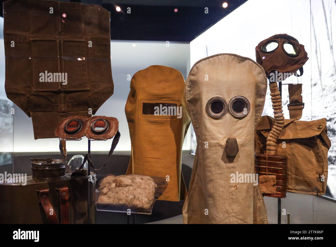 Gas masks at Imperial War Museum, London Stock Photo - Alamy