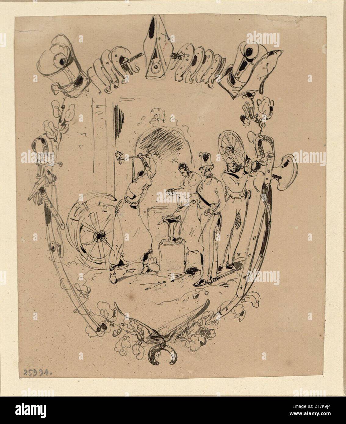 Carl Schindler Book vignette with a military representation ...