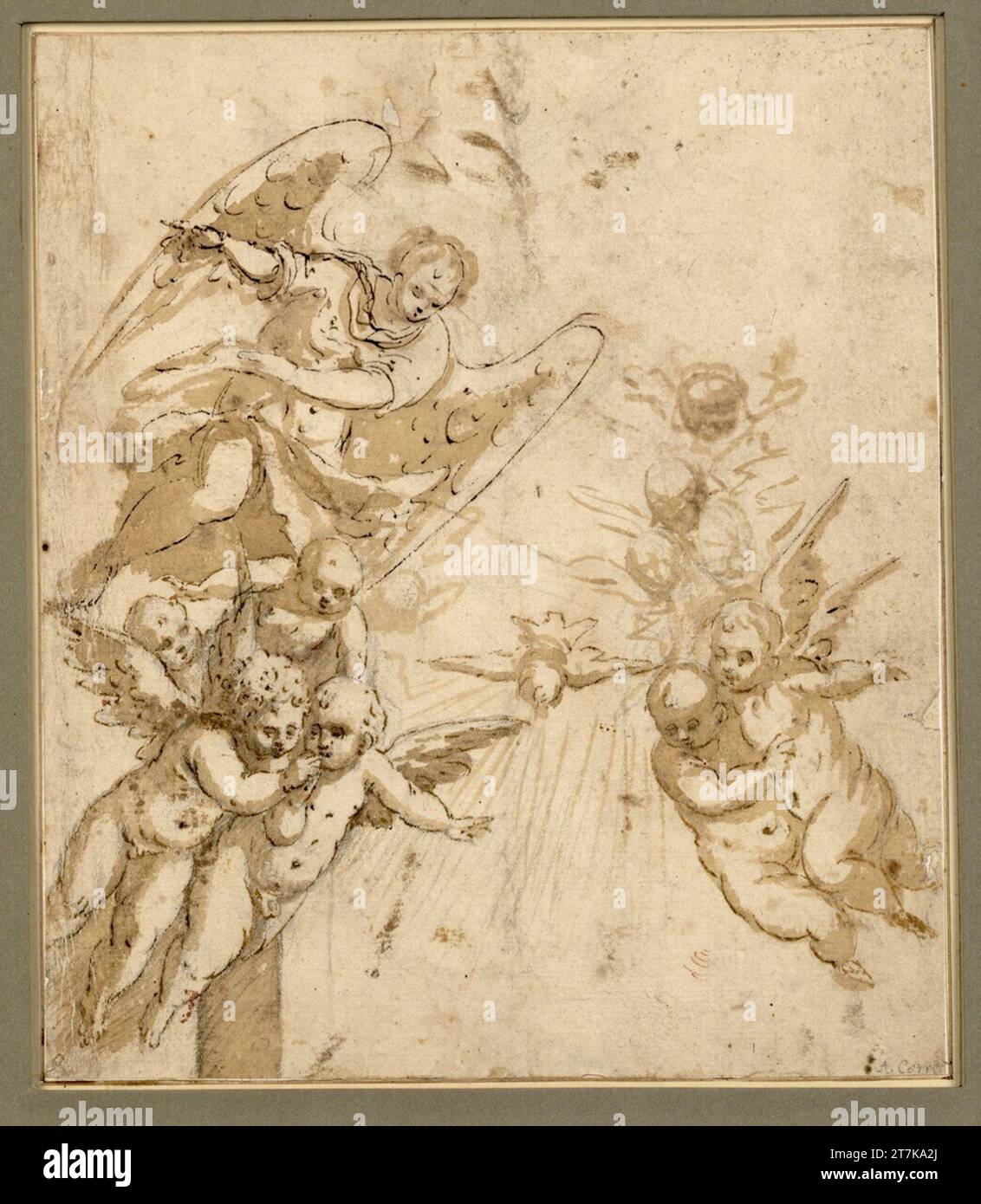 Anonym Angels float the pigeon of the Holy Spirit. Chalk; Feather ...