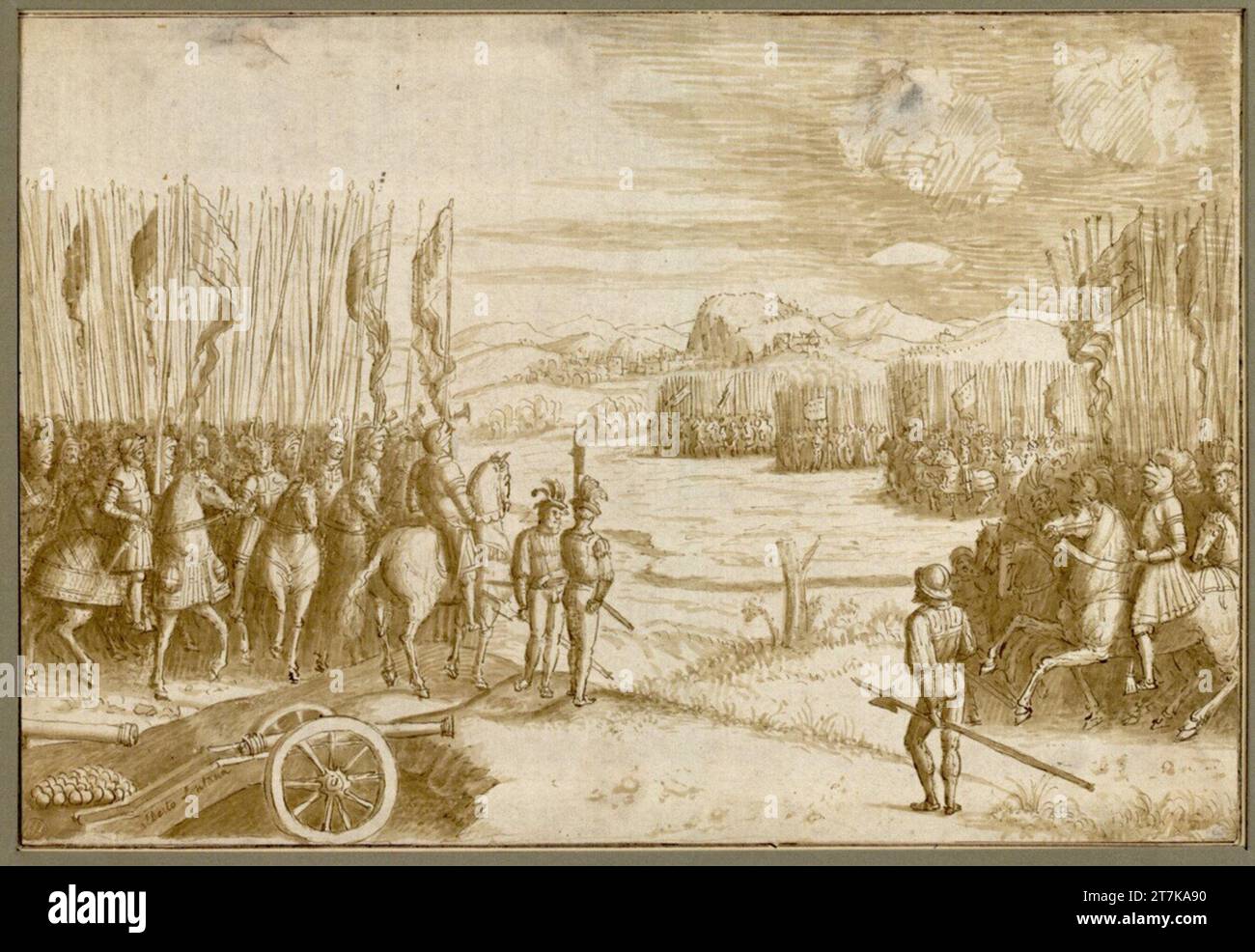 Alberto Fontana The Battle of Ravenna in 1512. In the foreground the ...