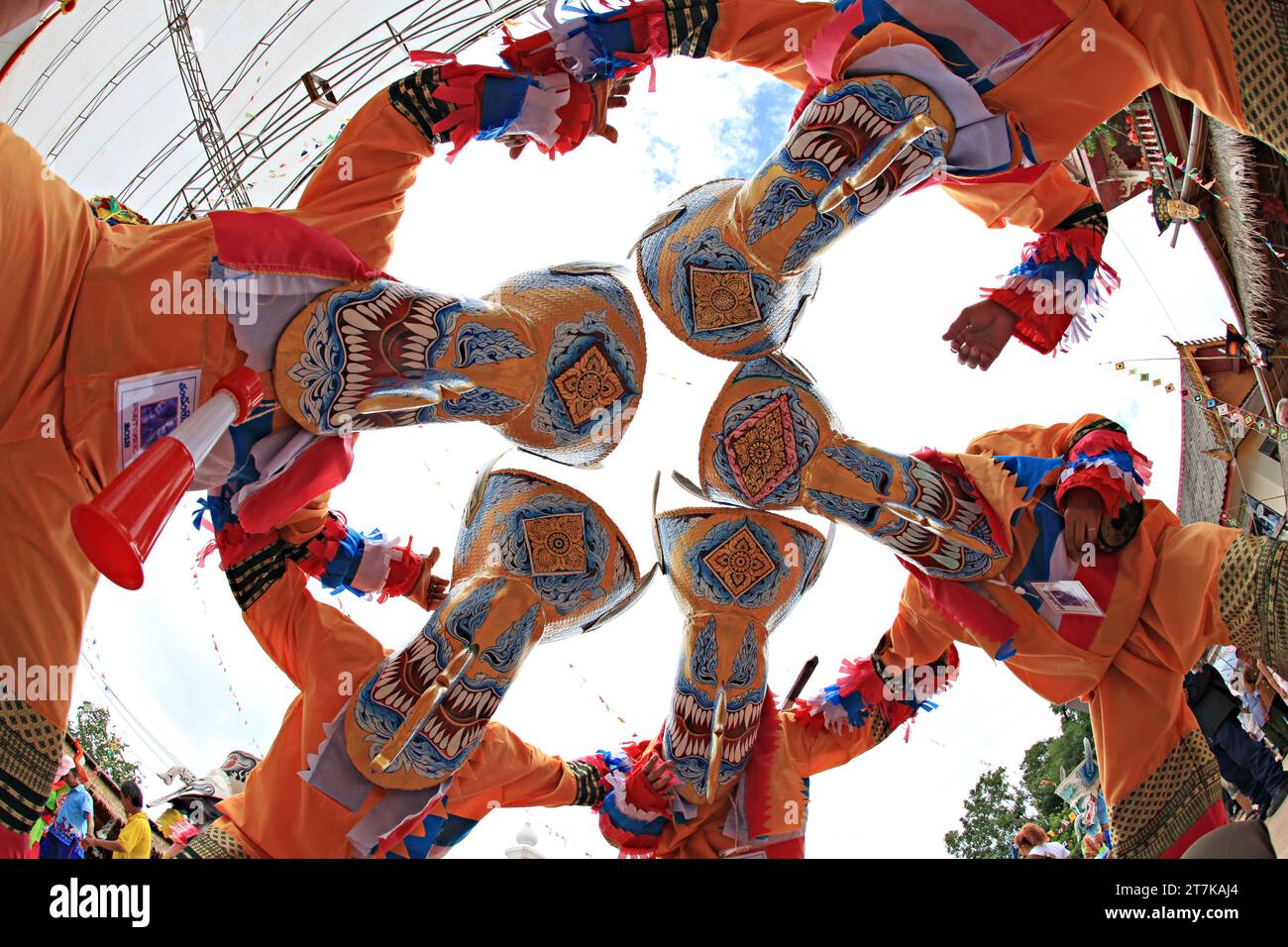 LOEI, THAILAND-JULY - June11: Ghost Festival (Phi Ta Khon) is a type of masked procession ...
