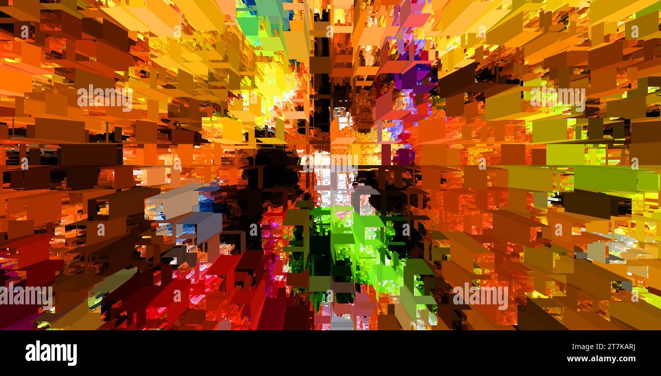 Bright dynamic background. Geometric shapes technological cyber drawing ...