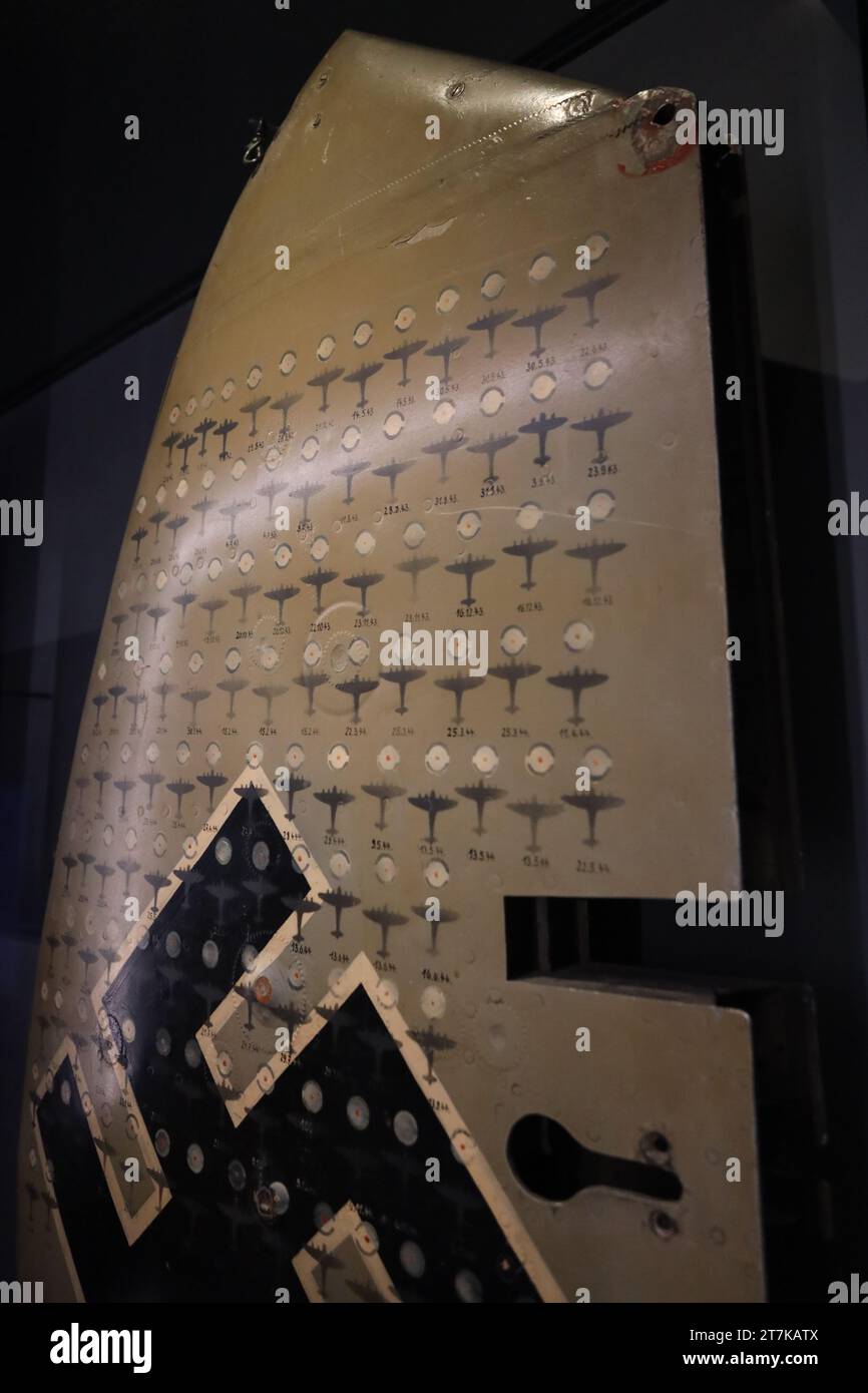 Markings on Heinz-Wolfgang-Schnaufer aircraft tail fin showing 121 ...