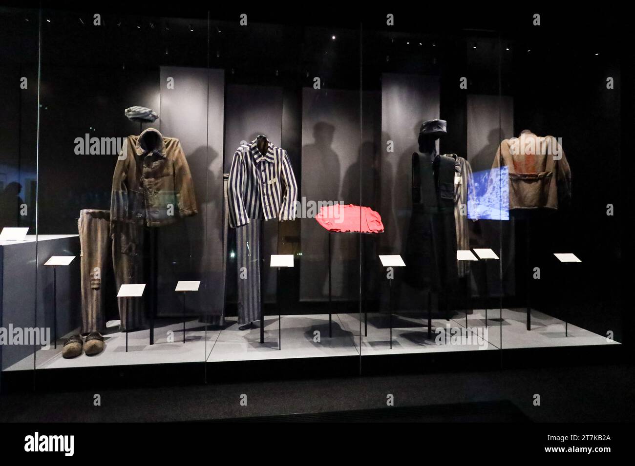 Concentration camp clothing at Imperial War Museum, London Stock Photo ...
